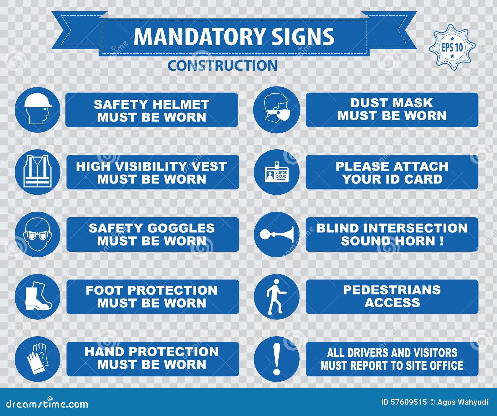 Signes Obligatoires De Chantier De Construction Illustration Stock ...