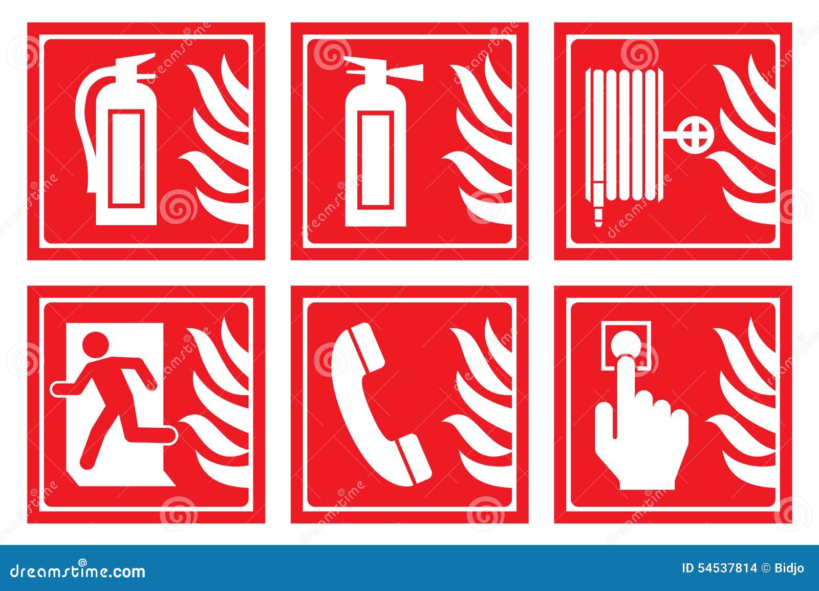 Signes Pour La Sécurité Incendie Illustration de Vecteur - Image: 54537814