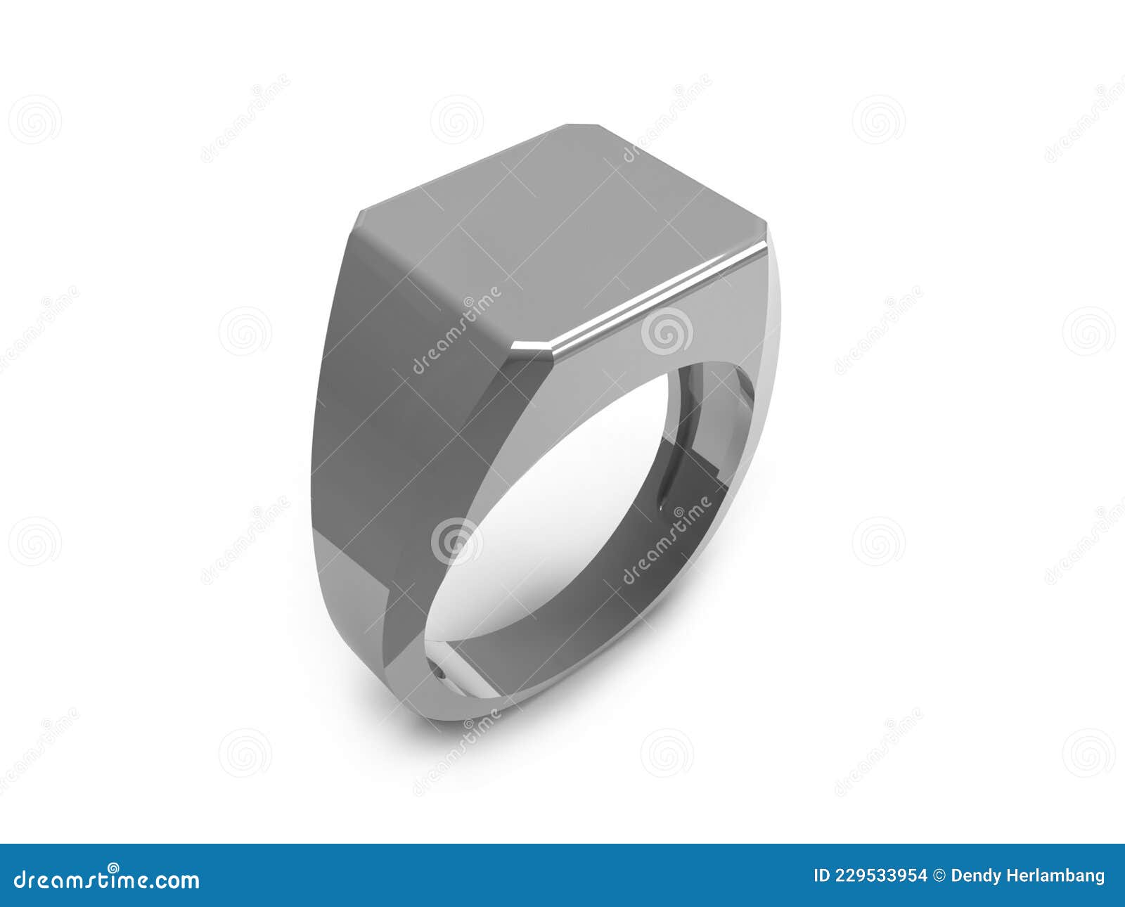 Signet Ring 3D Illustration Mockup Scene Stock Illustration ...