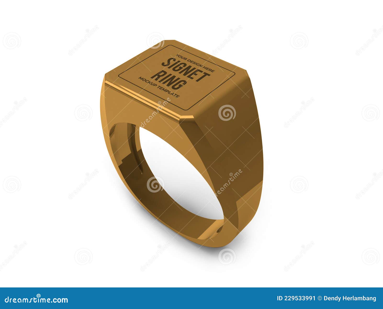 Signet Ring 3D Illustration Mockup Scene Stock Illustration ...
