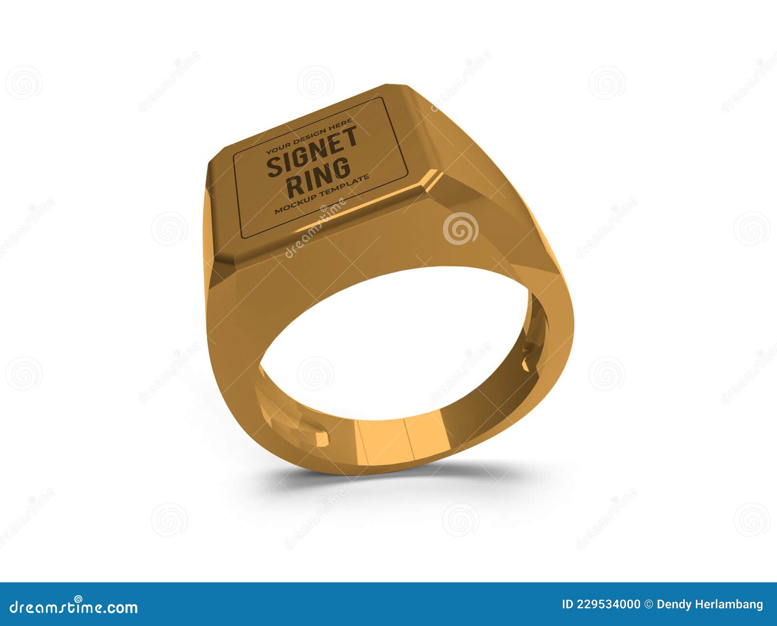 Signet Ring 3D Illustration Mockup Scene Stock Illustration ...