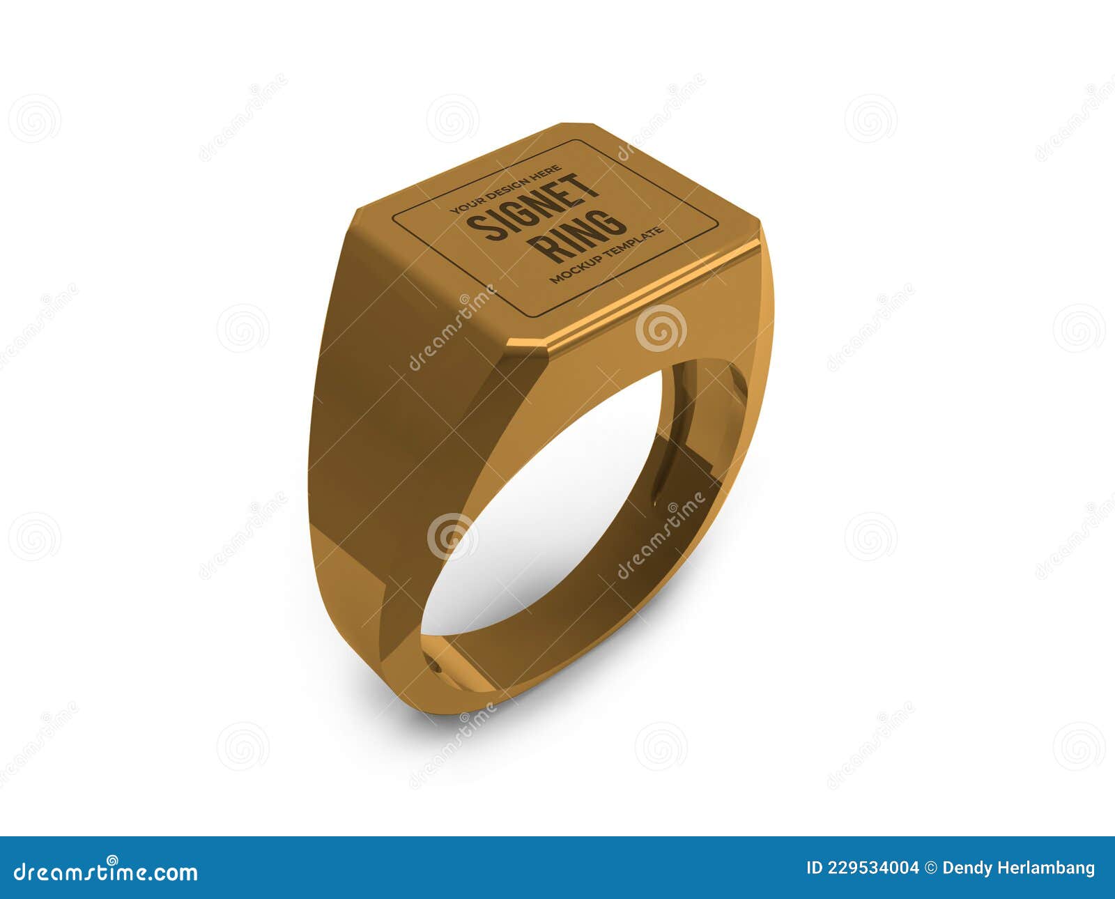 Signet Ring 3D Illustration Mockup Scene Stock Illustration ...