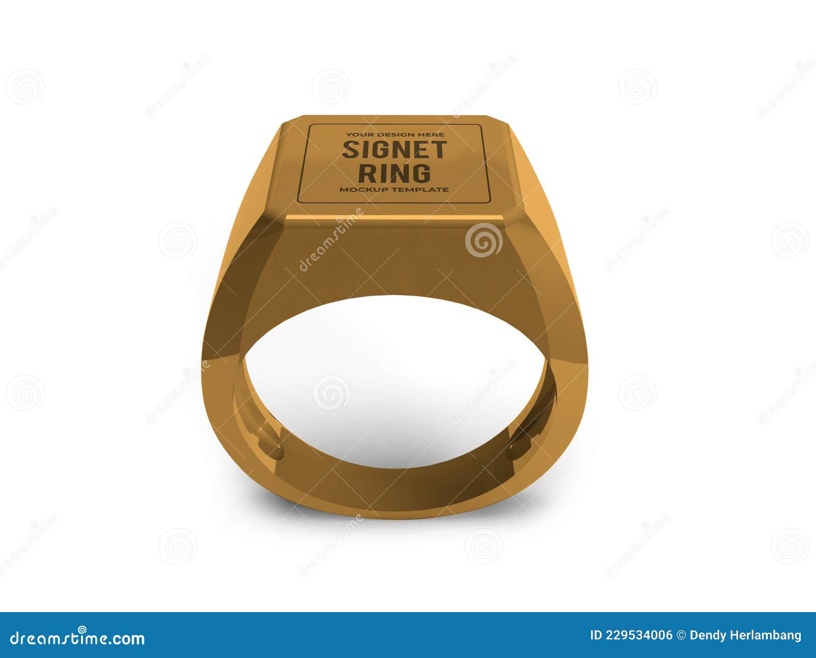 Signet Ring 3D Illustration Mockup Scene Stock Illustration ...