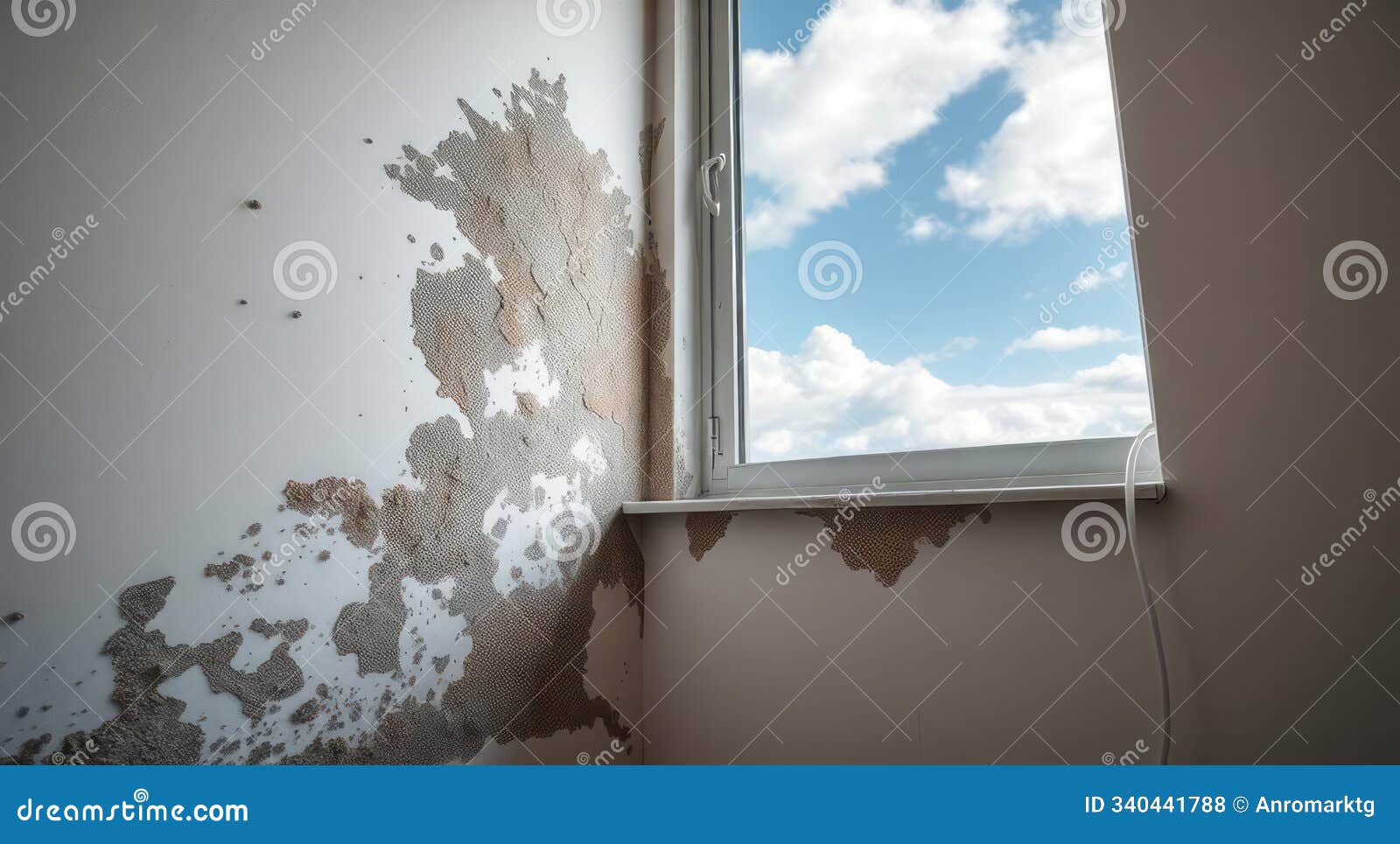 A Significant Mold Infestation is Visible in the Corner of a Room Close ...