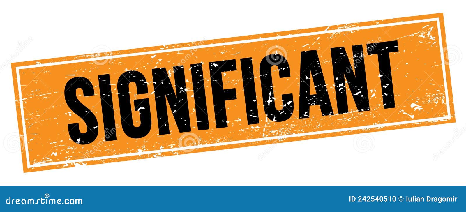 SIGNIFICANT Text on Black Orange Grungy Rectangle Stamp Stock ...