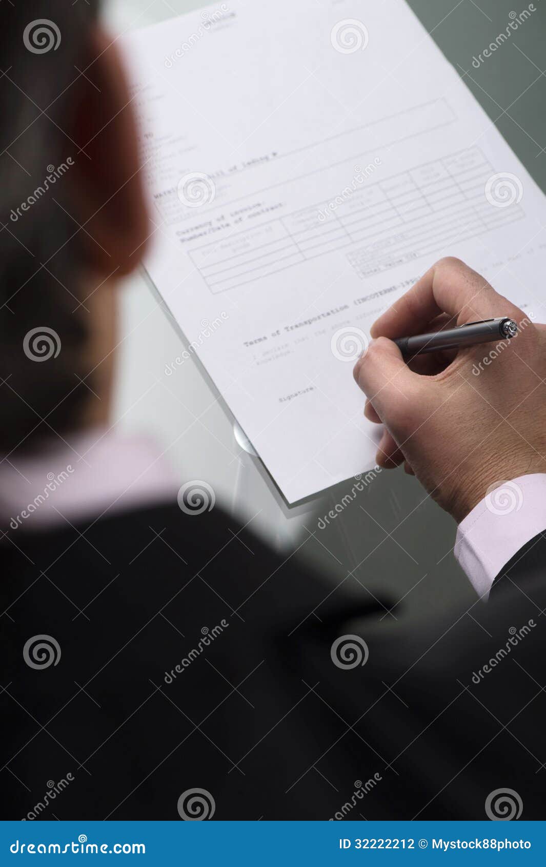 Signing an agreement stock photo. Image of view, paper - 32222212