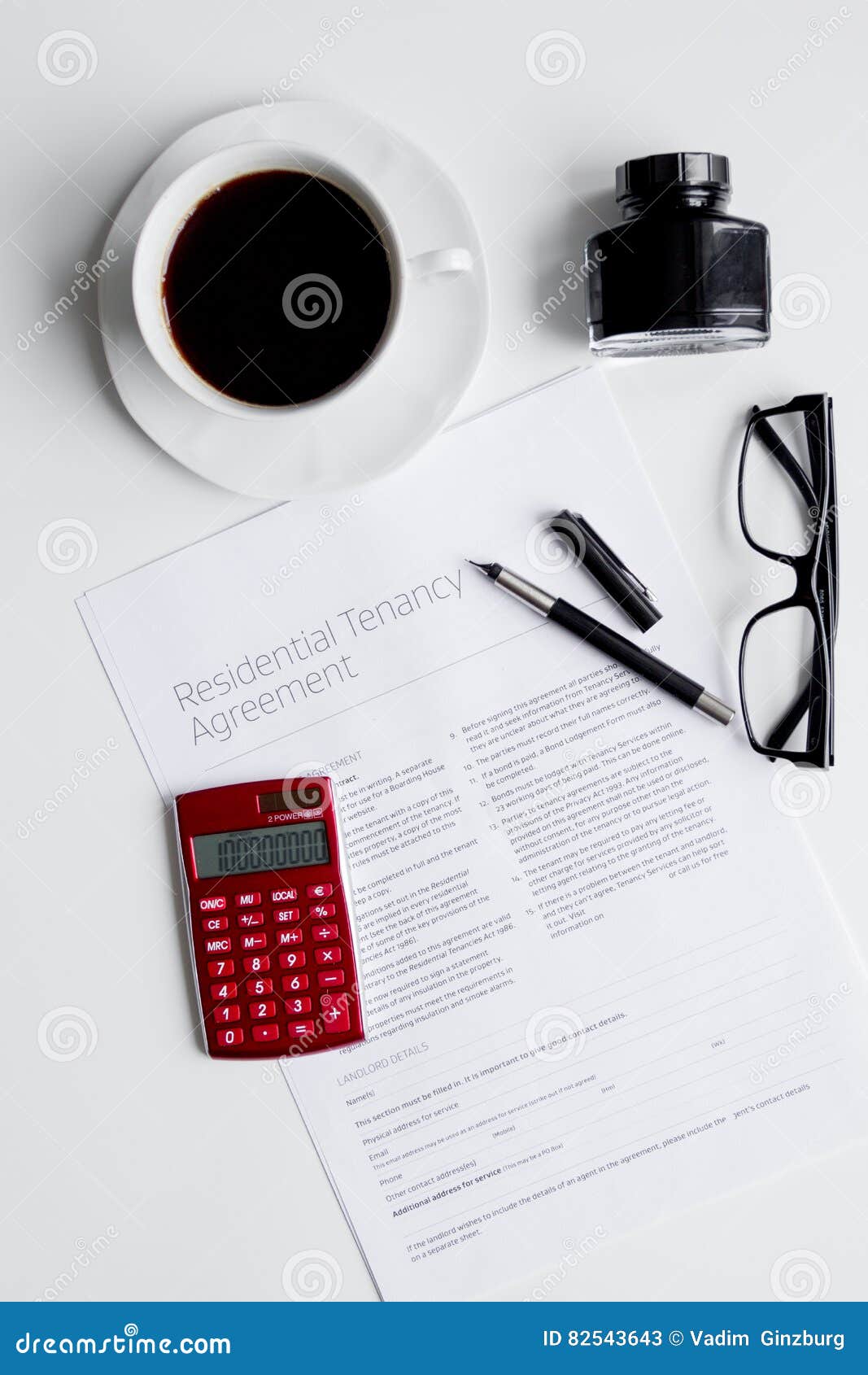 Signing of Agreement Top View on White Background Stock Image - Image ...