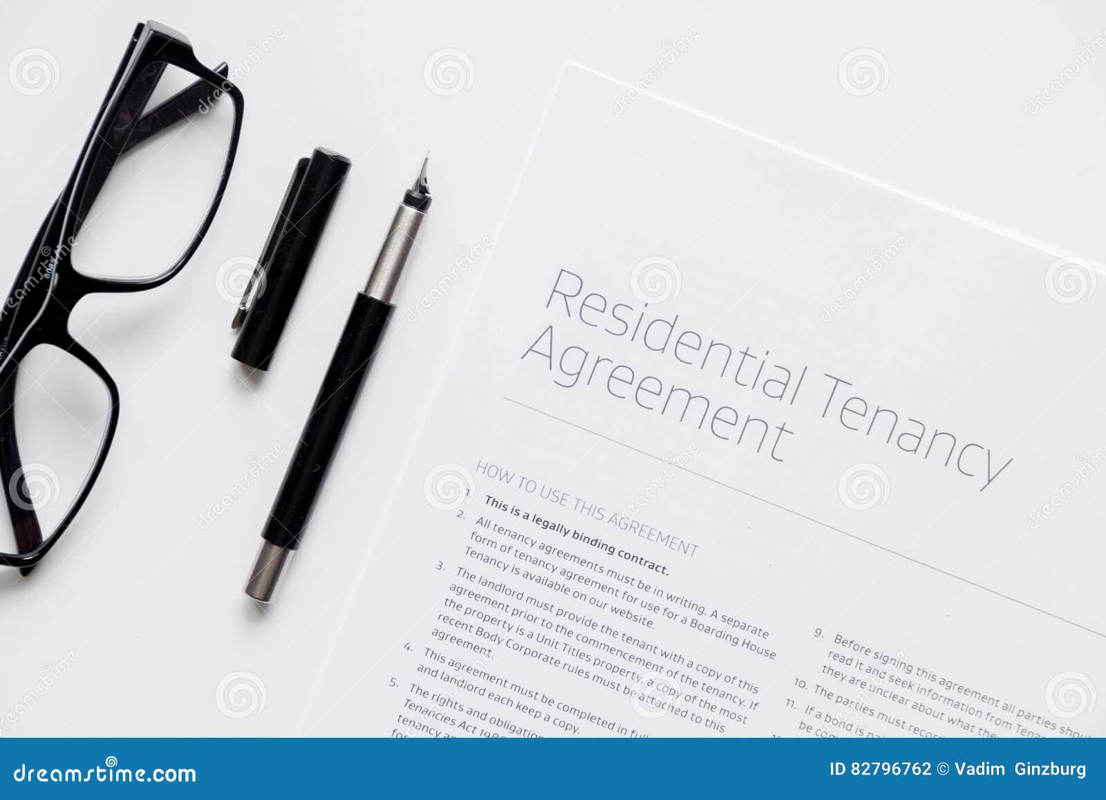 Signing of Agreement Top View on White Background Stock Photo - Image ...