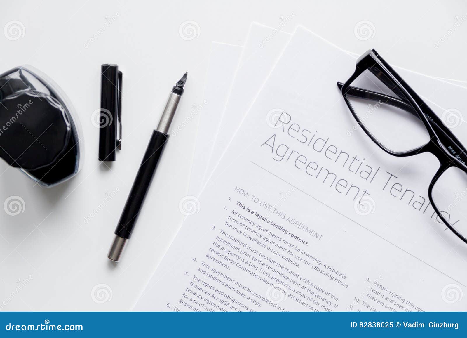 Signing Of Agreement Top View On White Background Royalty-Free Stock ...