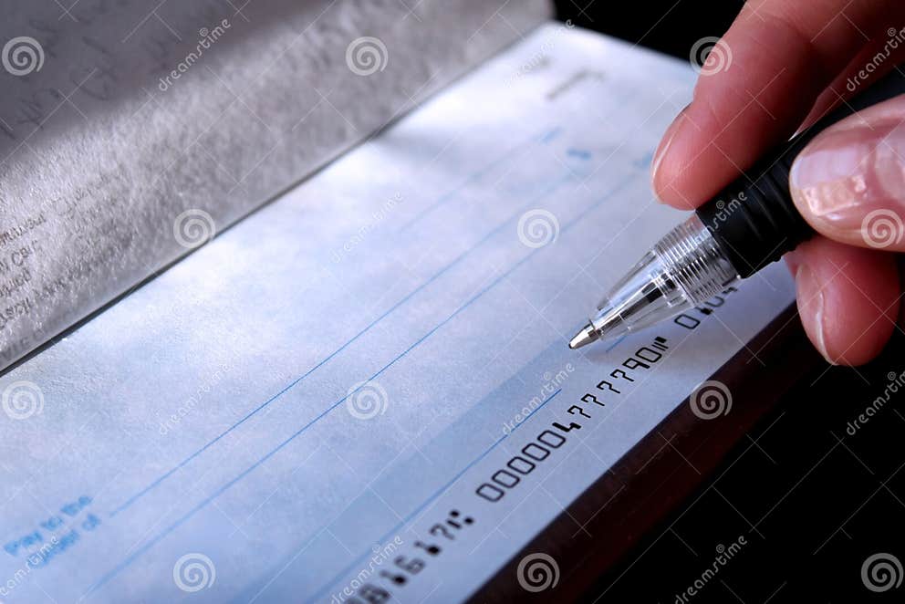 Signing a blank check stock photo. Image of dollars, fees - 15697654