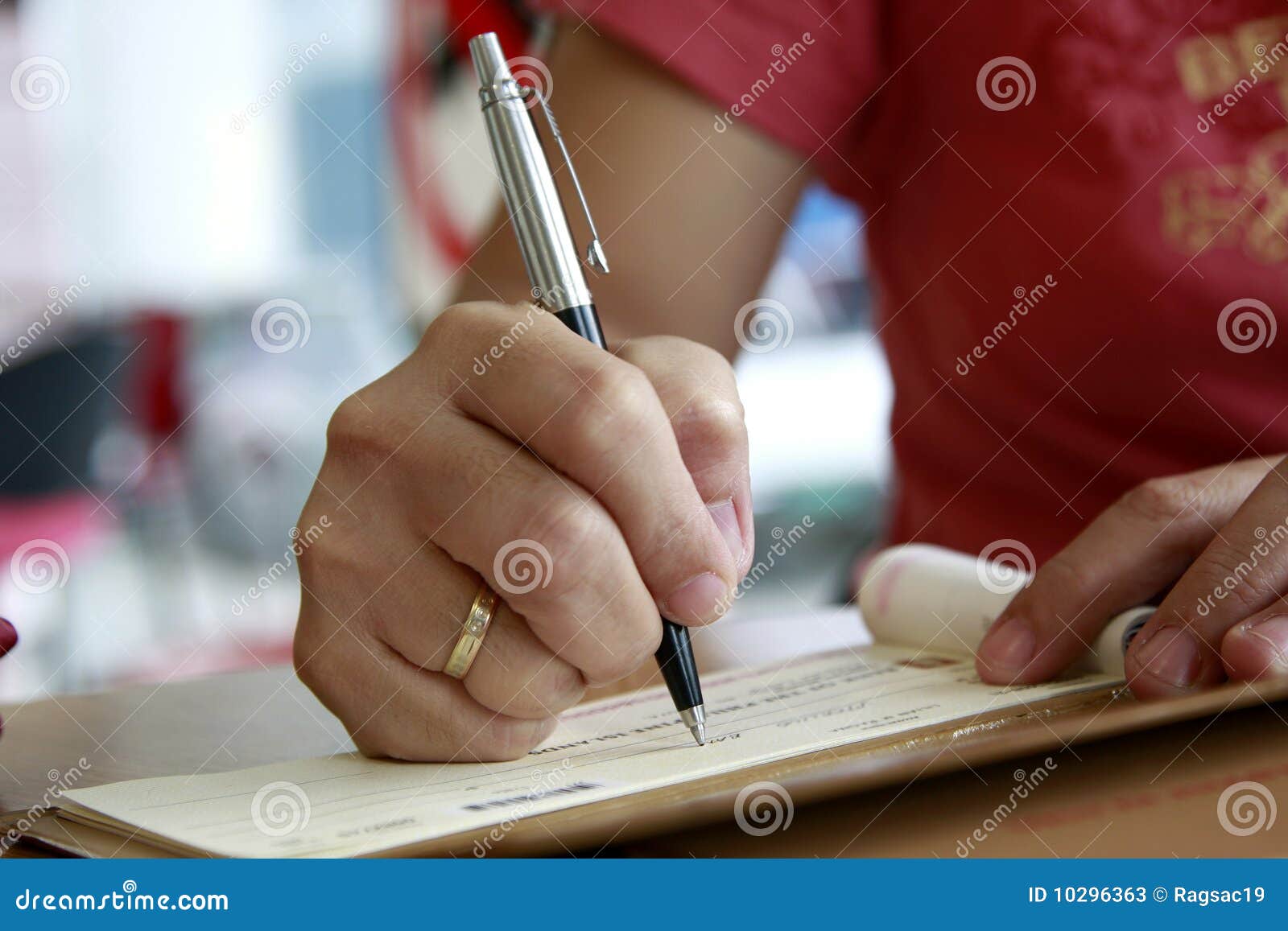 Signing a check cheque stock image. Image of cheque, demand - 10296363