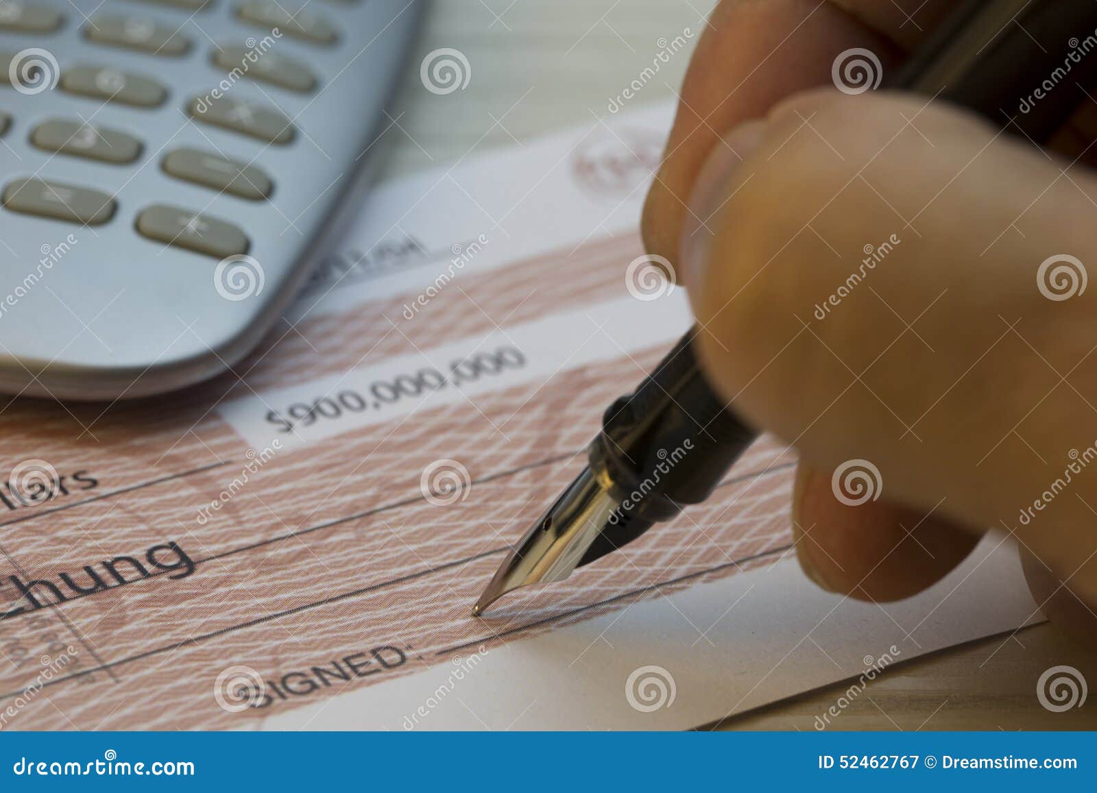 Signing a Check stock image. Image of banking, bank, shopping - 52462767