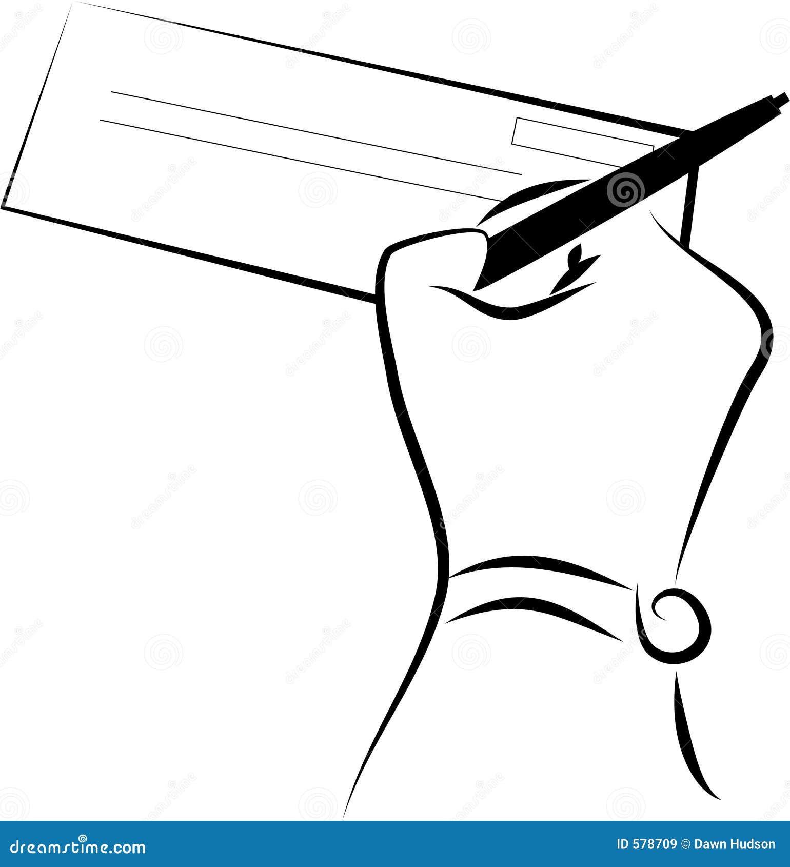 Signing a cheque stock illustration. Illustration of secretarial - 578709