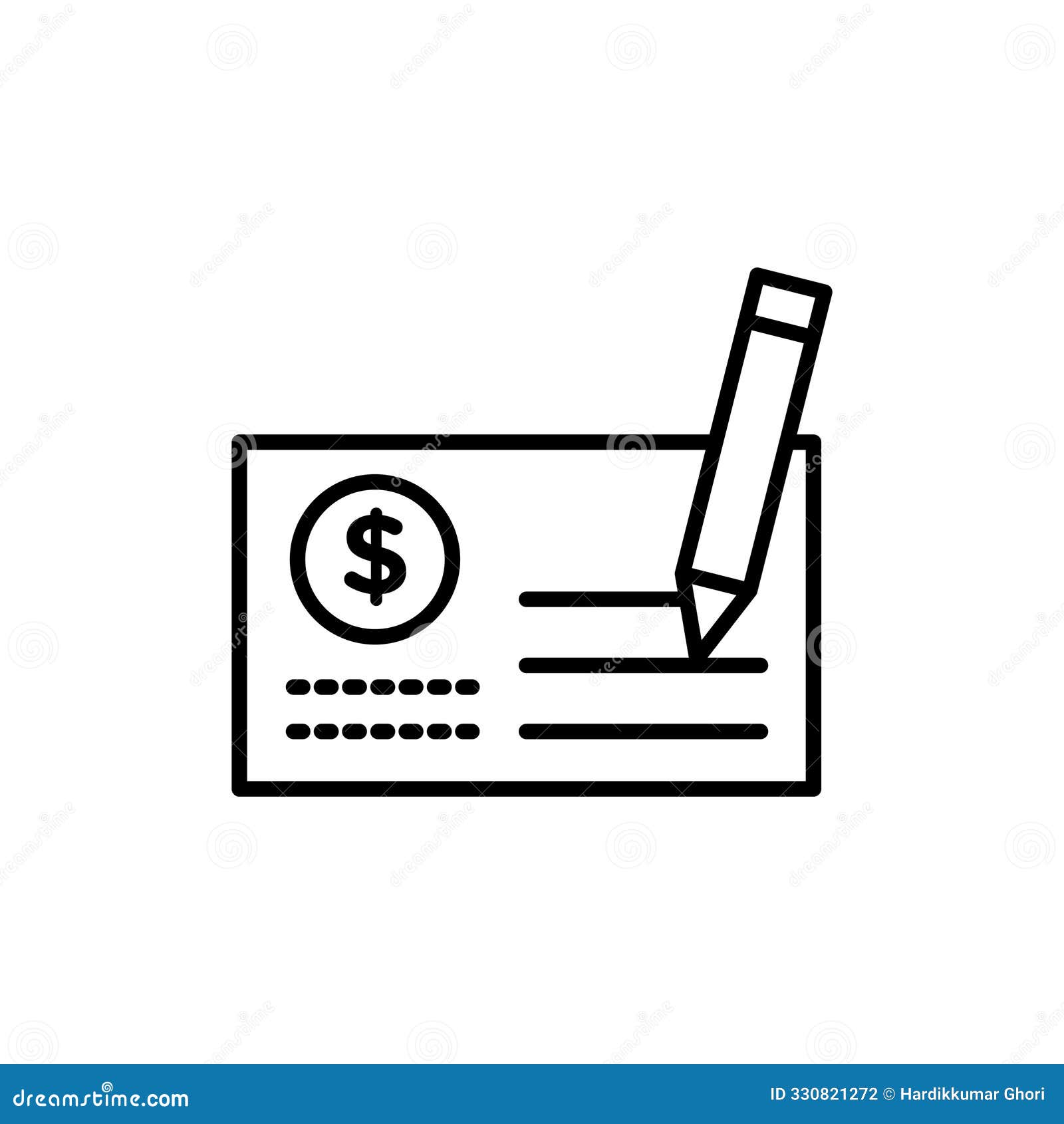 Signing Cheque Icon Vector Illustration | CartoonDealer.com #330177986