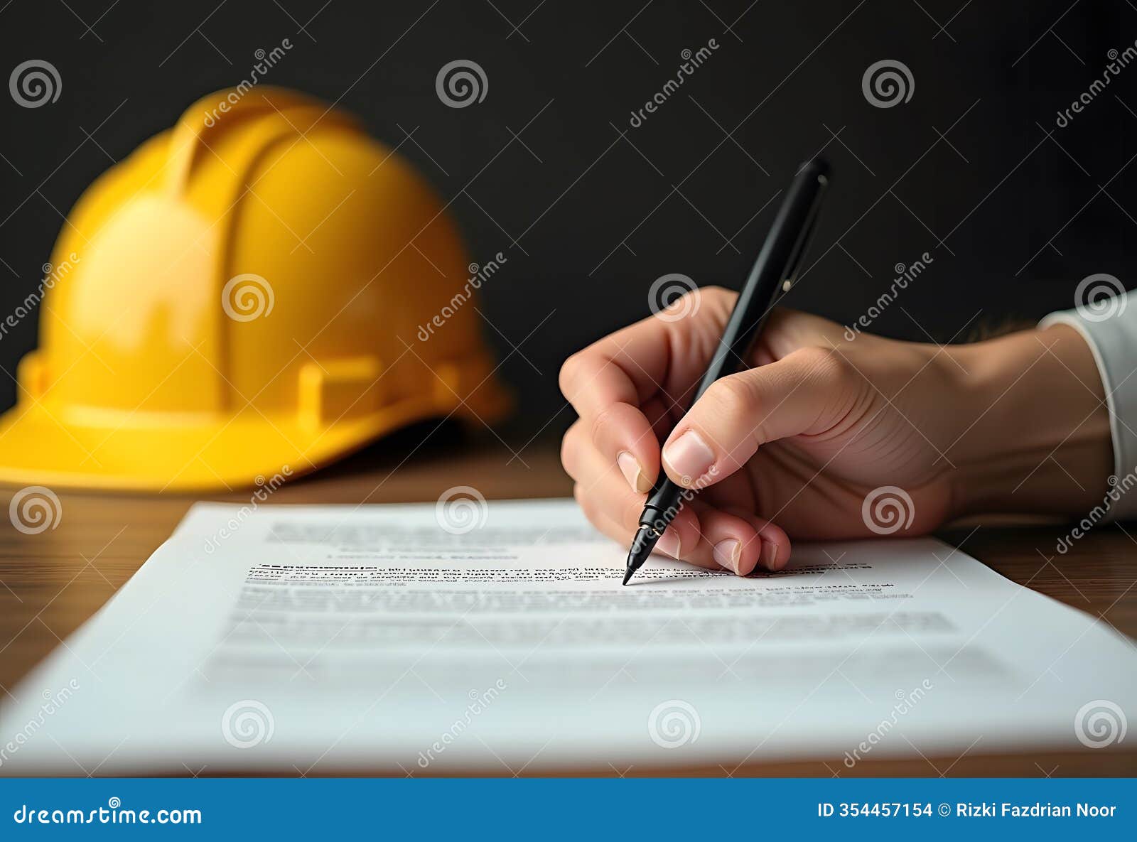 Signing Construction Documents Process Close Up Stock Illustration ...