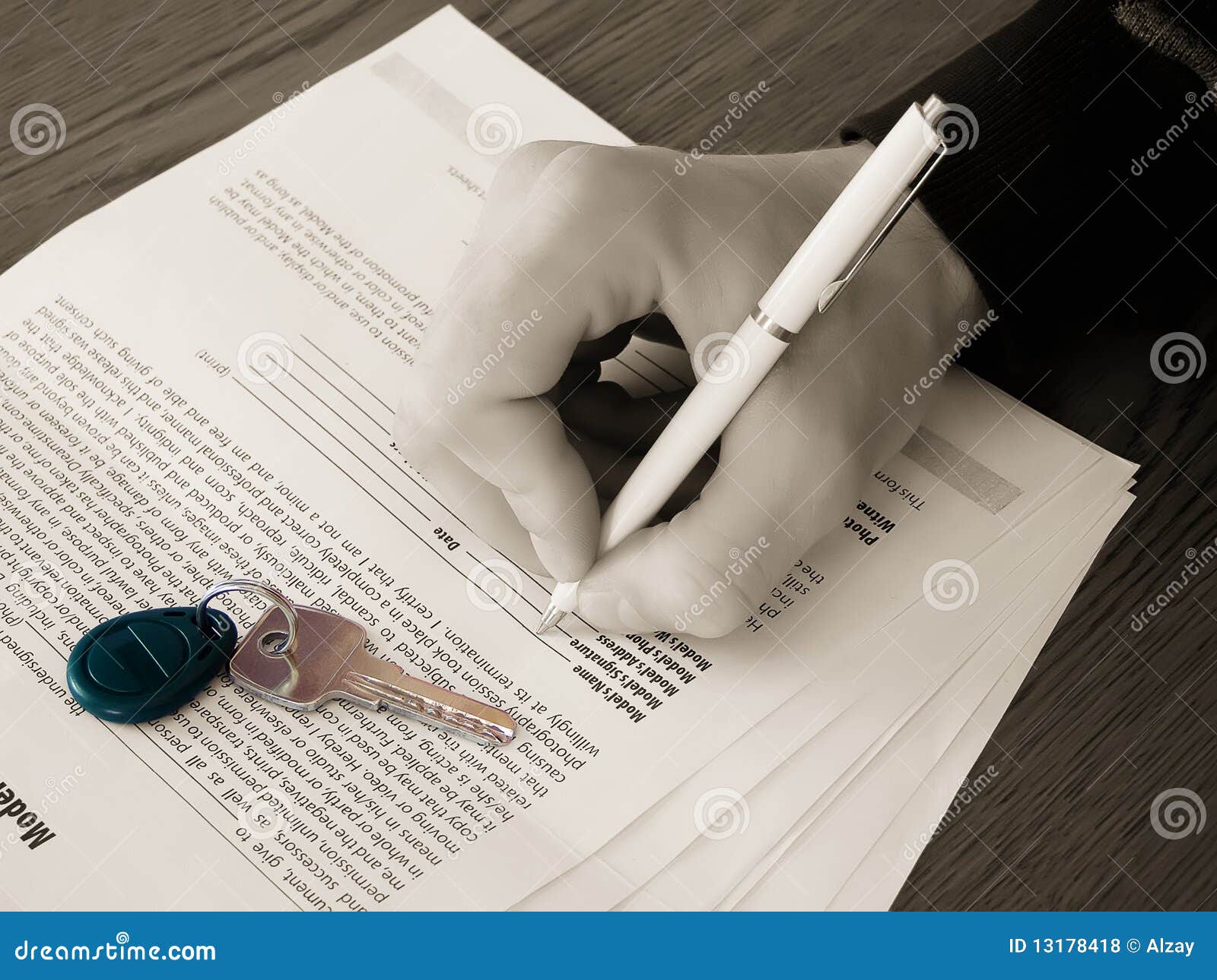 Signing a contract stock photo. Image of paper, family - 13178418
