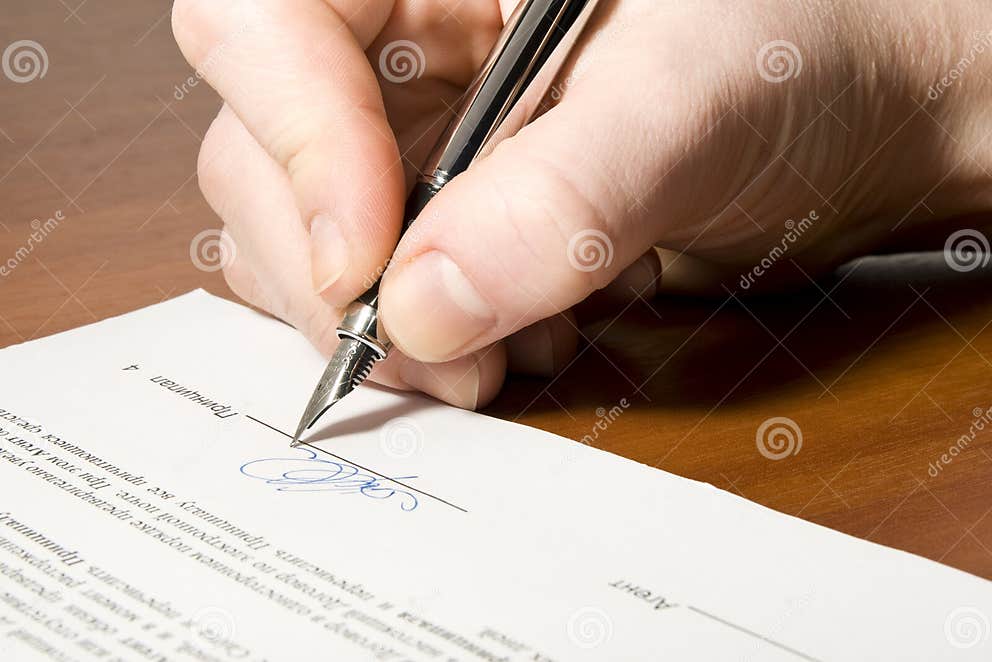Signing Contract stock photo. Image of paper, agreement - 13507064