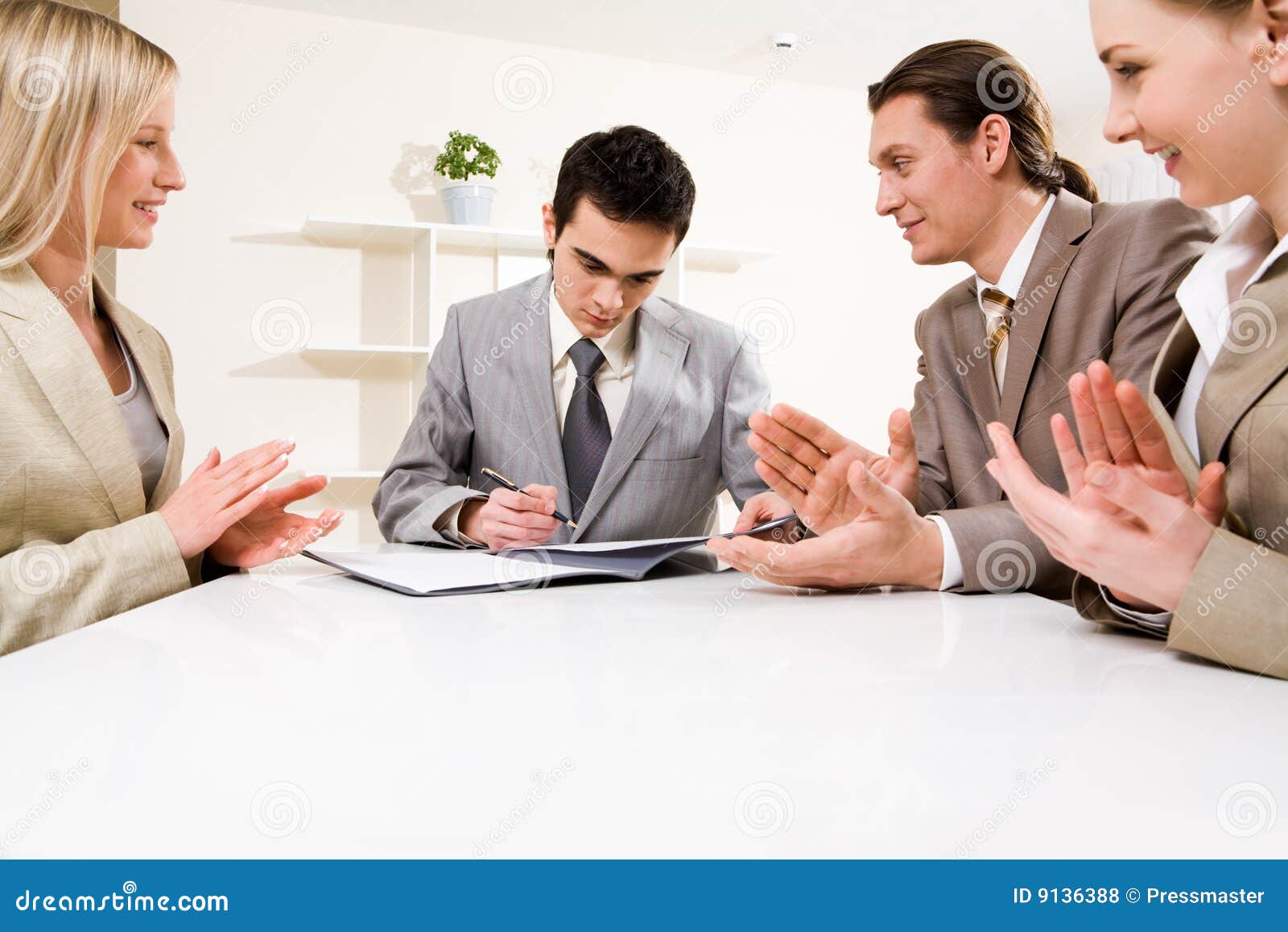 Signing contract stock photo. Image of happy, associate - 9136388