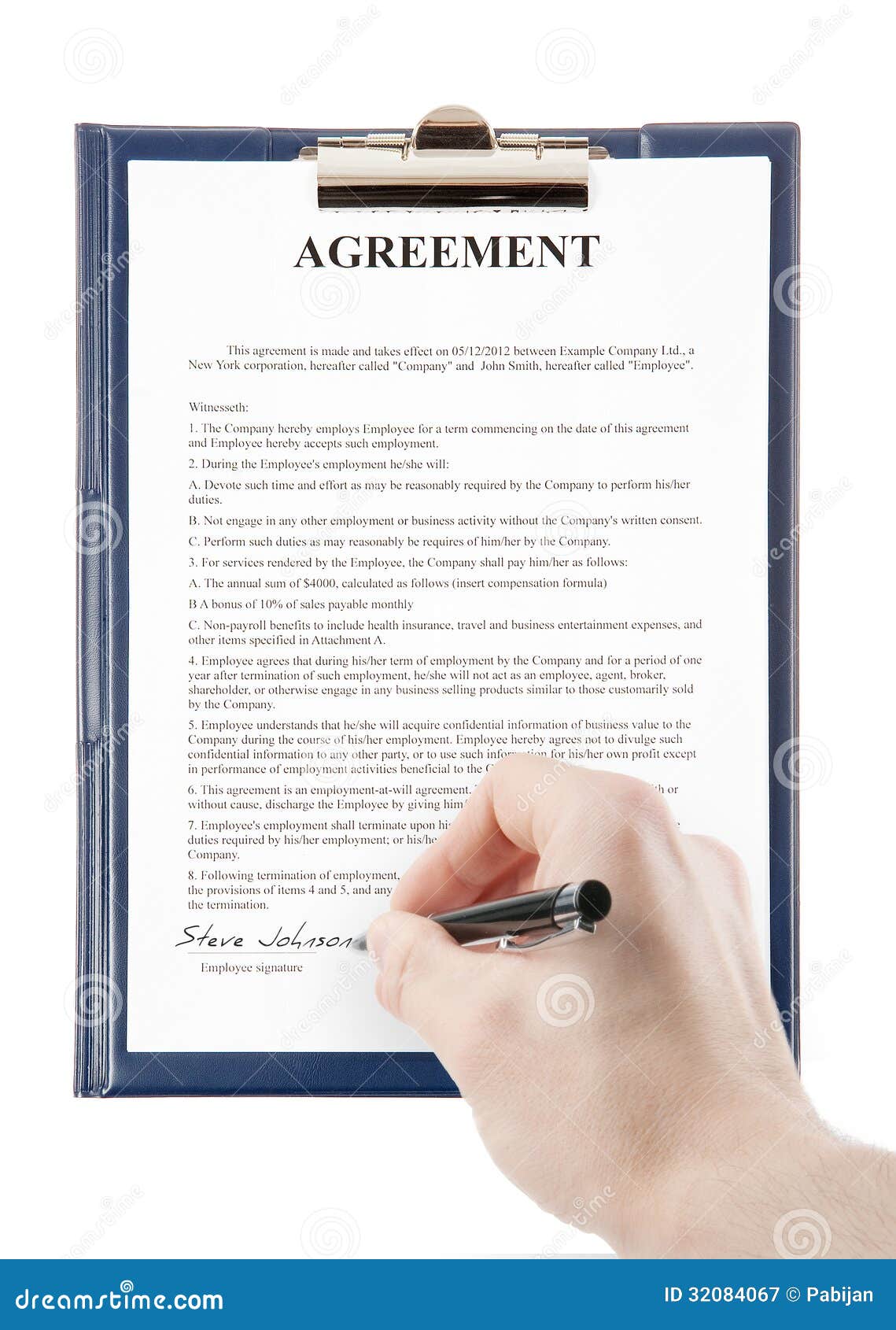Signing a Contract (agreement) Isolated Stock Image - Image of concern ...