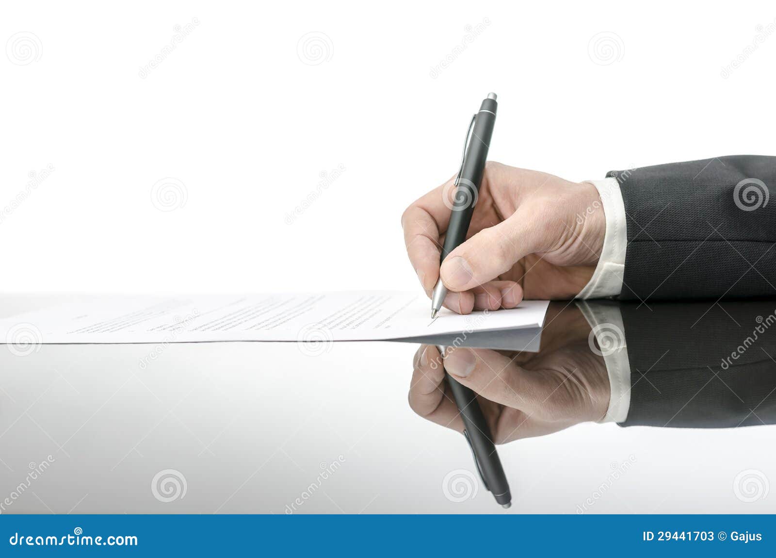 Hand Signing Paperwork/Contract (Black & White) Royalty-Free Stock ...