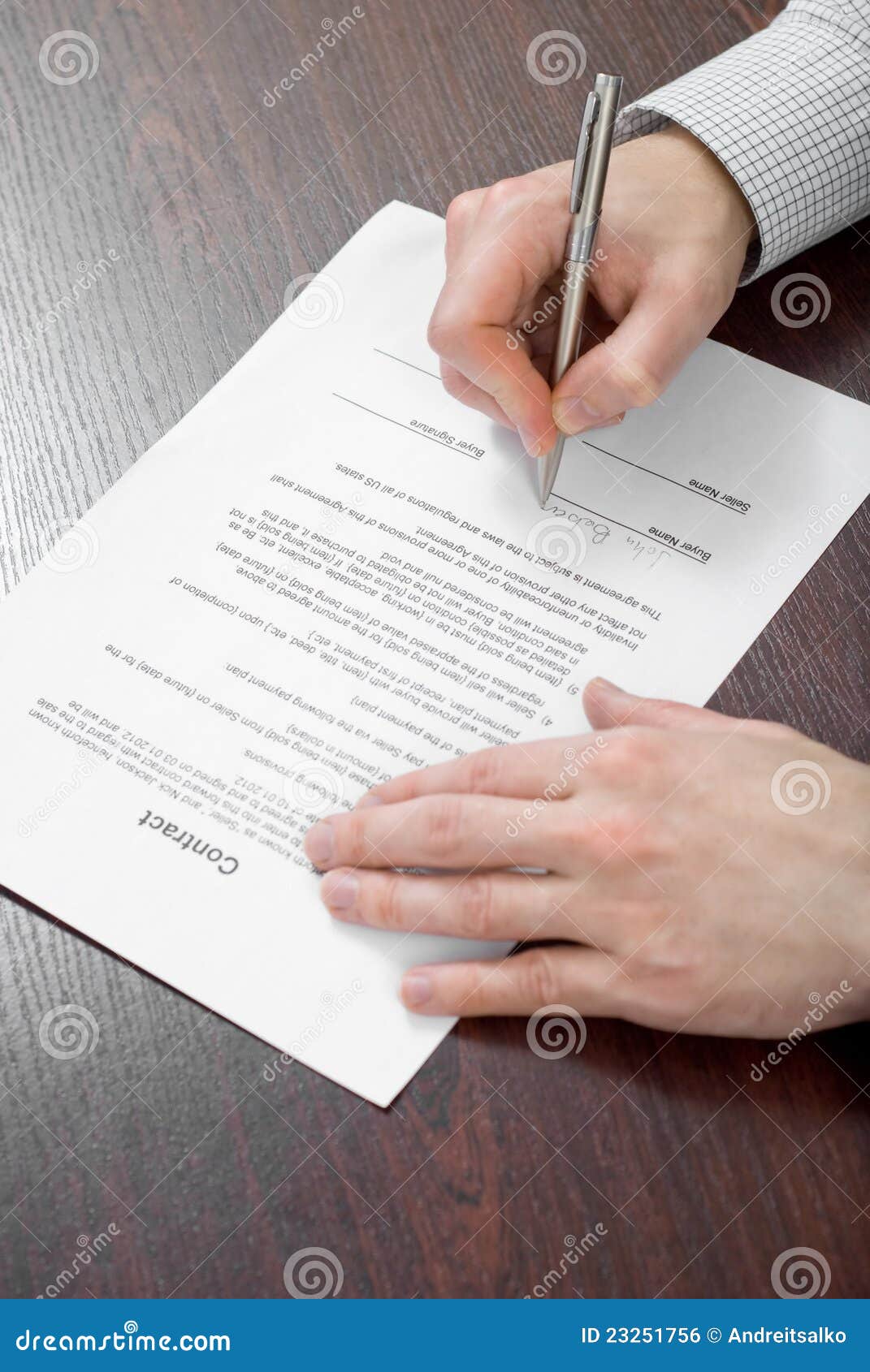 Signing Contract by Businessman Stock Photo - Image of agreement ...
