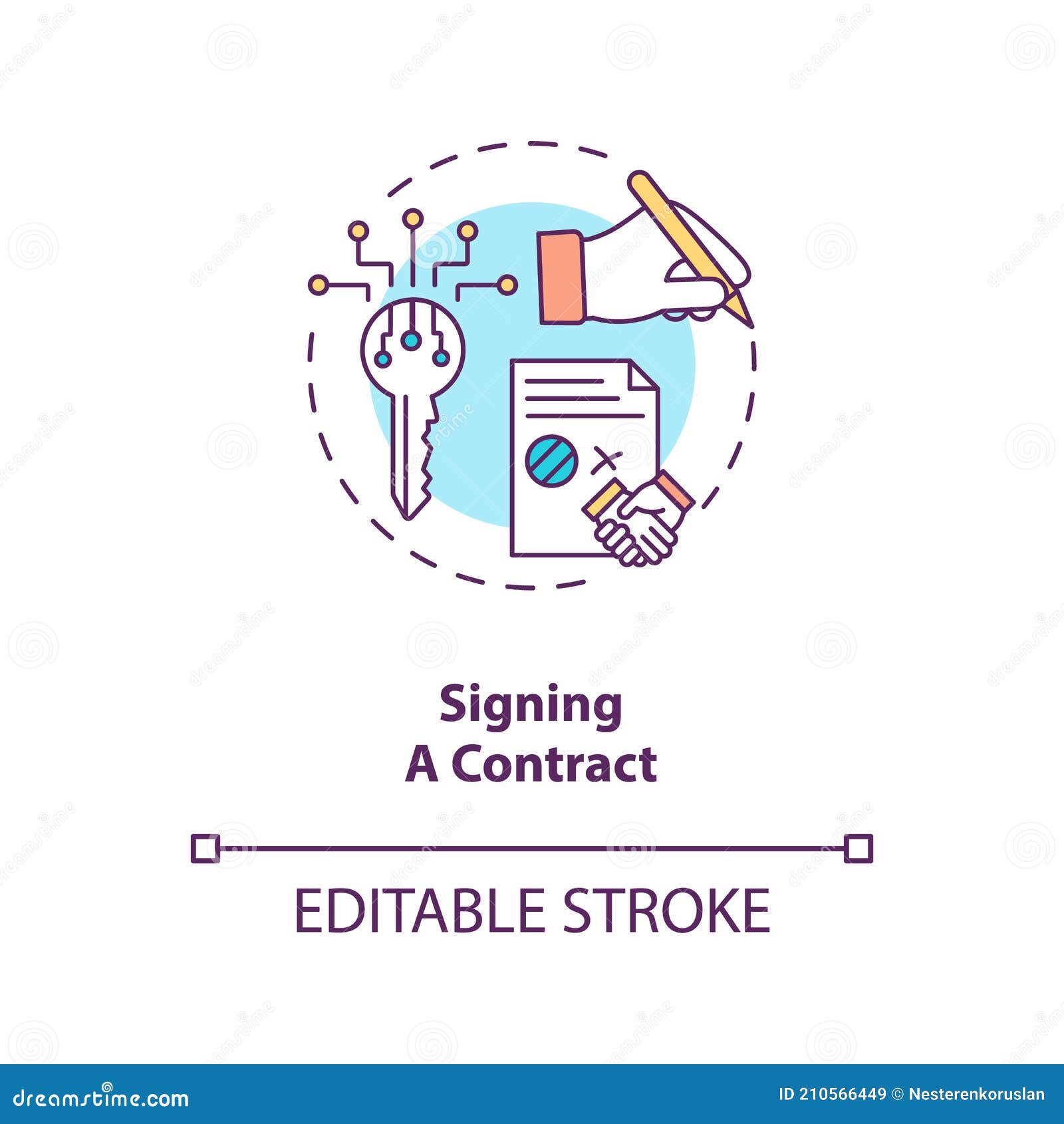 Signing a Contract Concept Icon Stock Vector - Illustration of ...