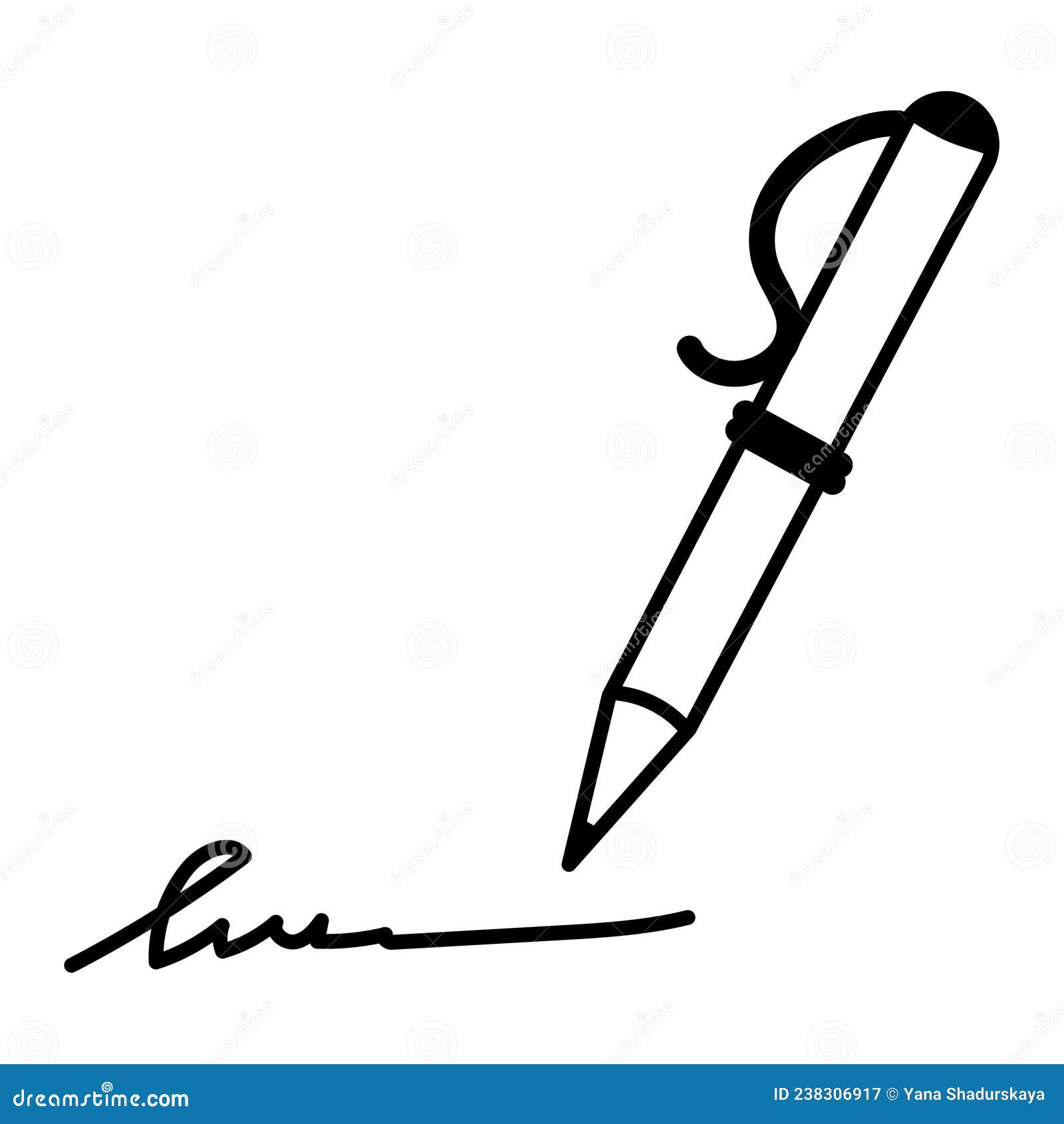Signing the Contract. Doodle Style. Vector Graphics. Stock Vector ...