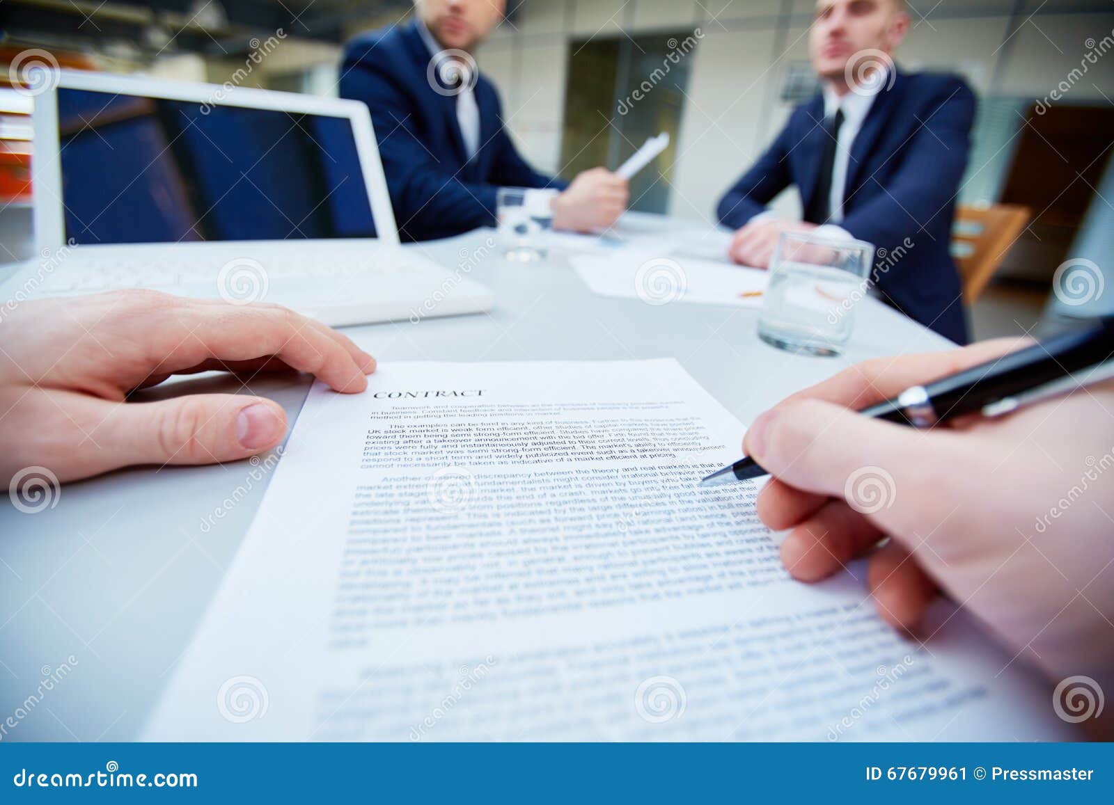 Signing contract stock image. Image of contract, colleague - 67679961