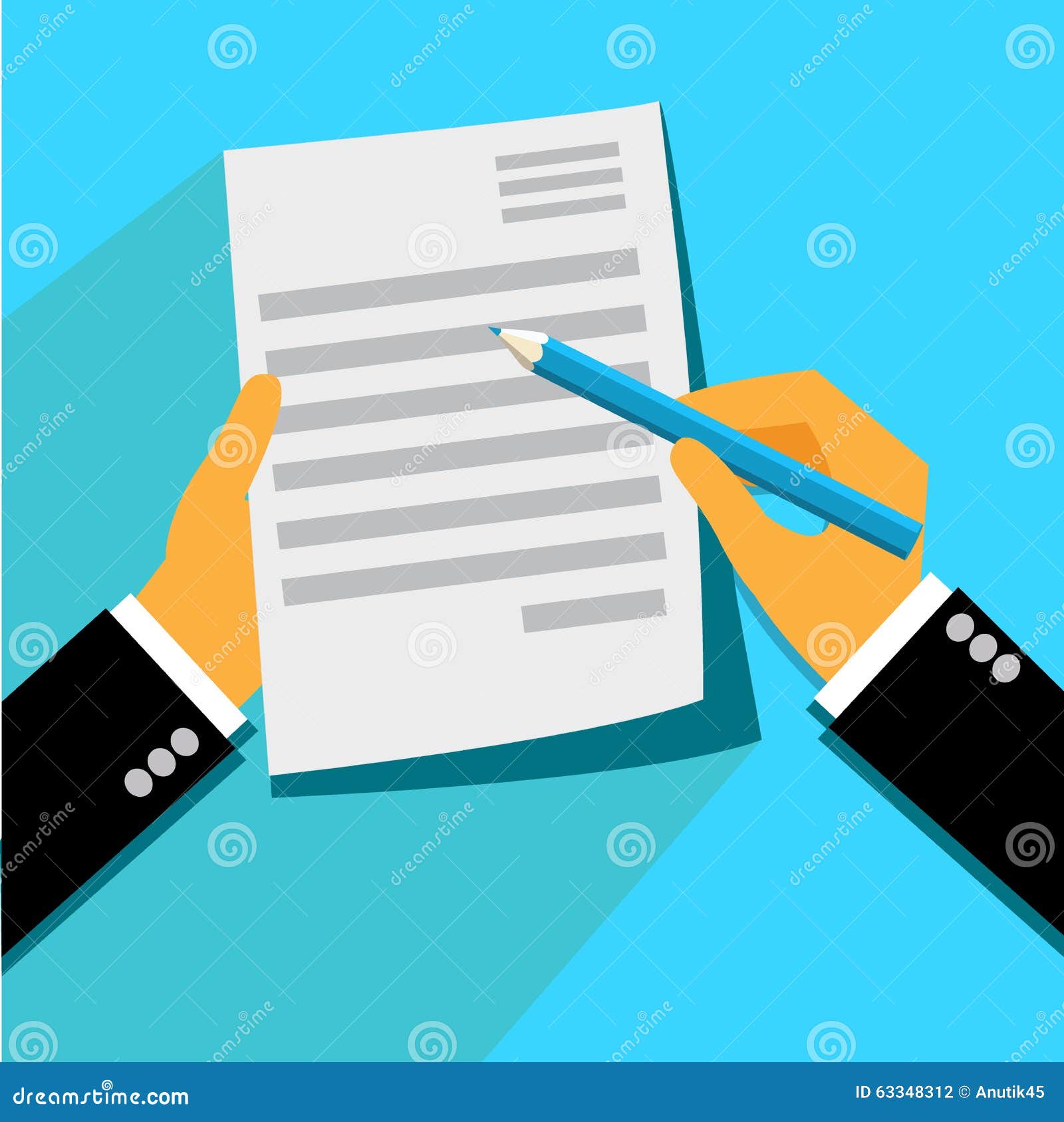 Signing, Contract, Form, Flat, Illustration | CartoonDealer.com #63348312