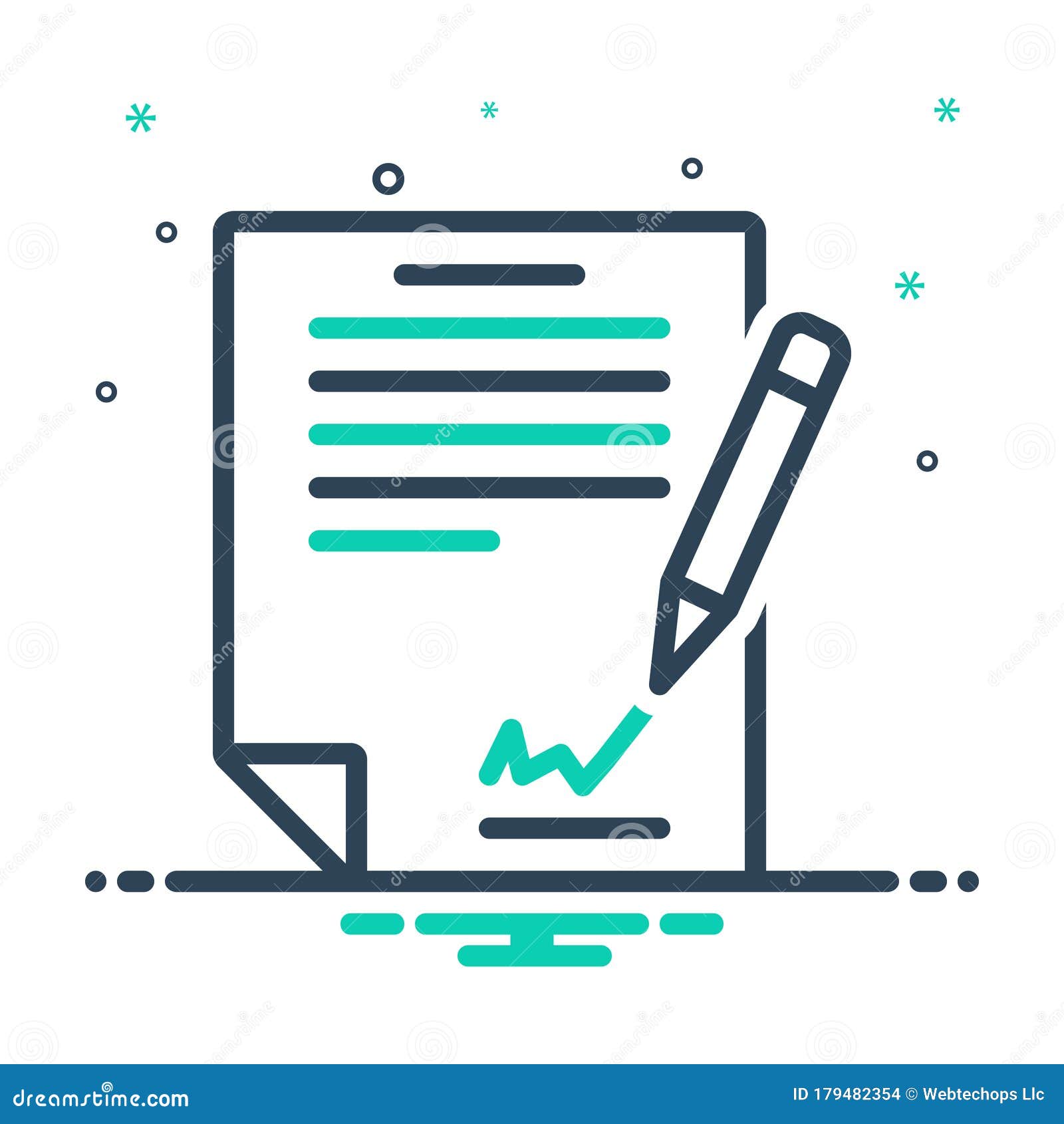 Mix Icon for Signing the Contract, Agreement and Signature Stock Vector ...