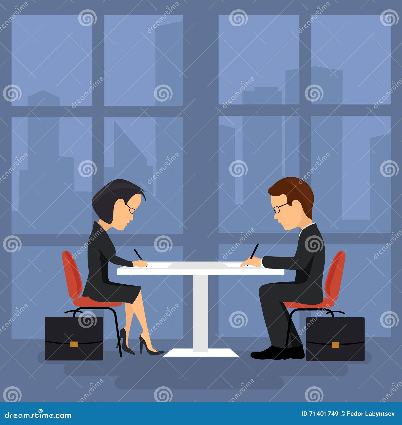 The Signing of the Contract, Illustration in Flat Style. Stock Vector ...