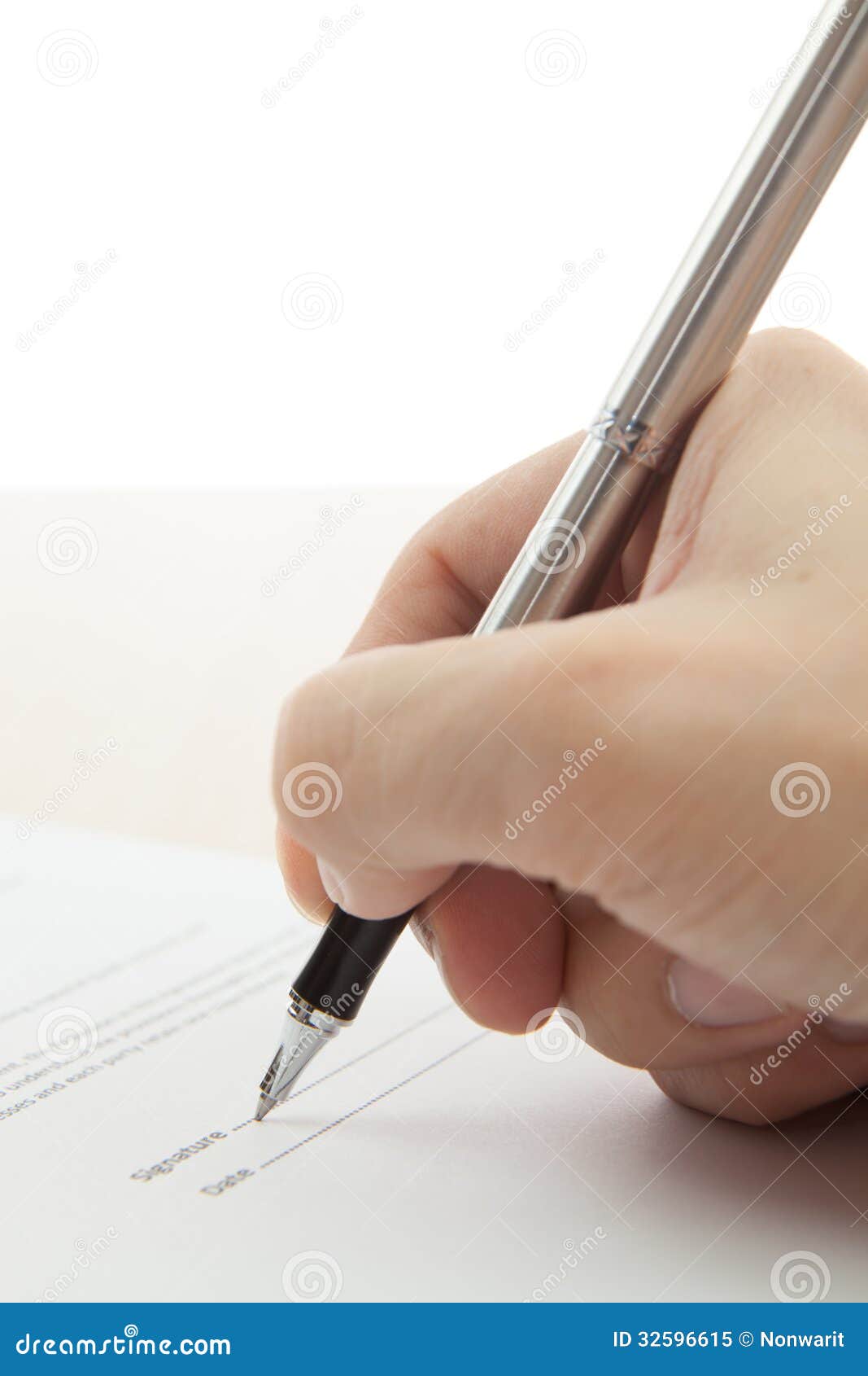 Signing contract stock image. Image of hand, secretary - 32596615