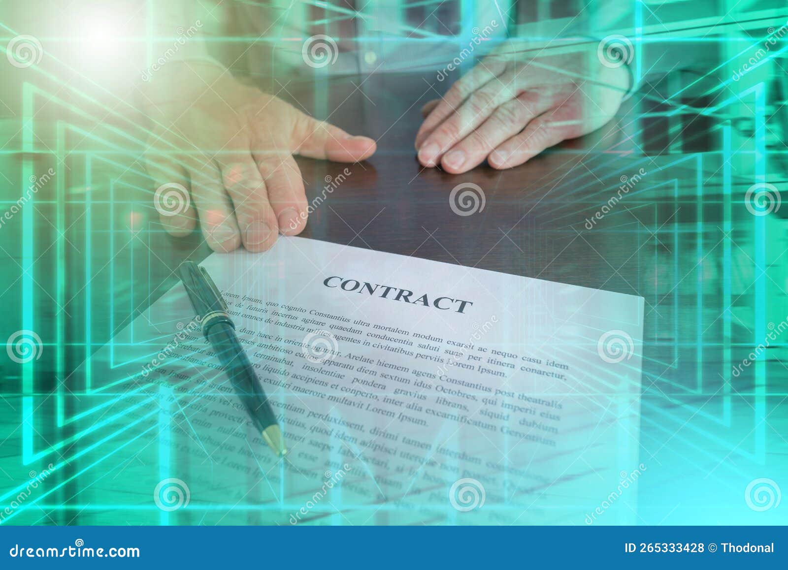 Signing of a Contract; Multiple Exposure Stock Photo - Image of ...