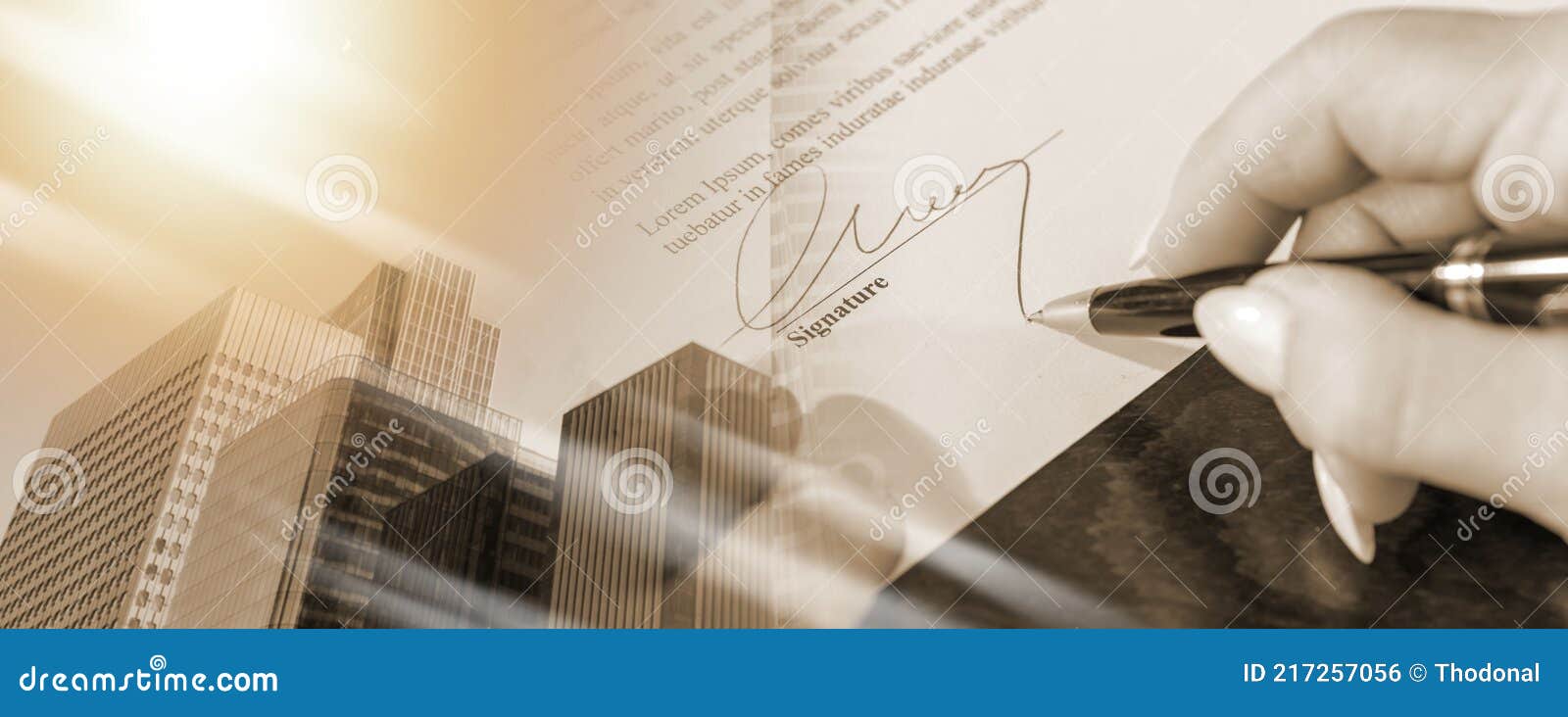 Signing of a Contract; Multiple Exposure Stock Photo - Image of ...