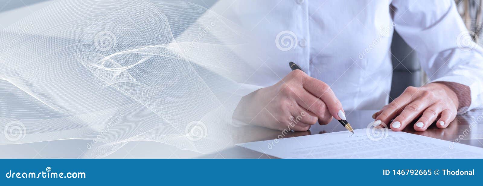 Signing of a Contract. Panoramic Banner Stock Image - Image of ...