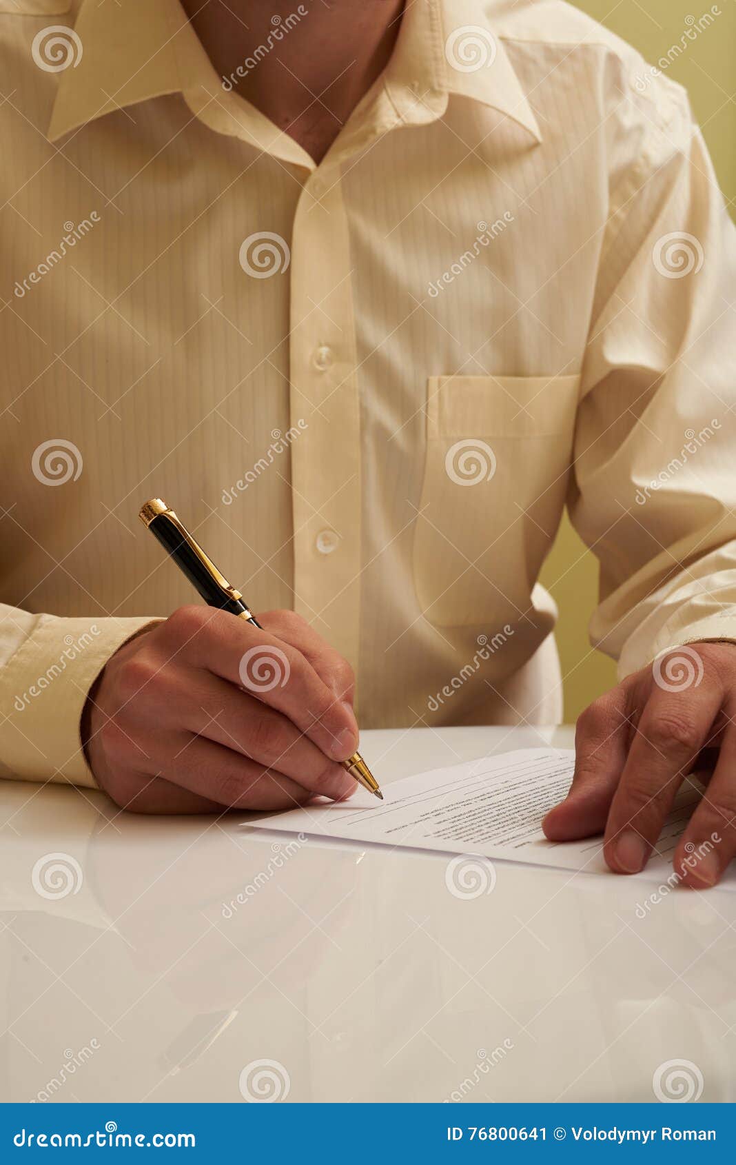 Signing a Contract at the Table Stock Image - Image of professional ...