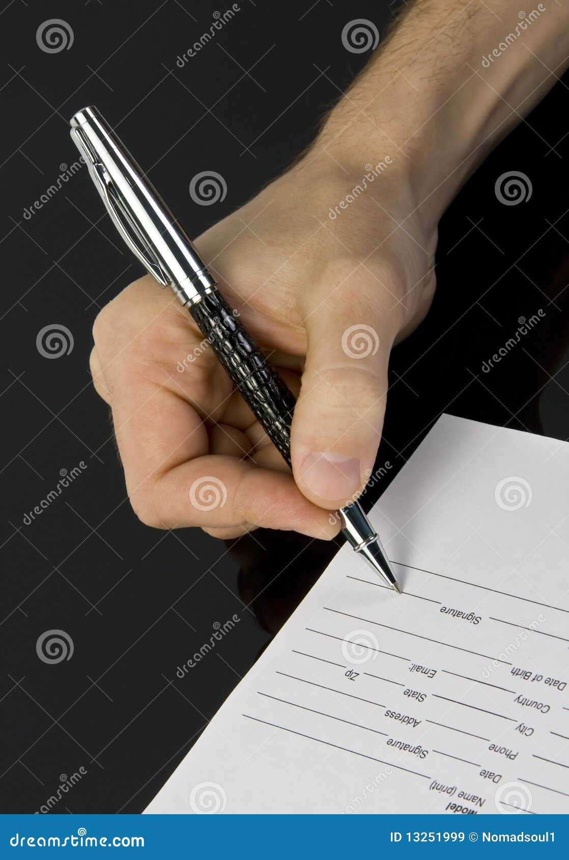 Signing the document stock image. Image of commercial - 13251999