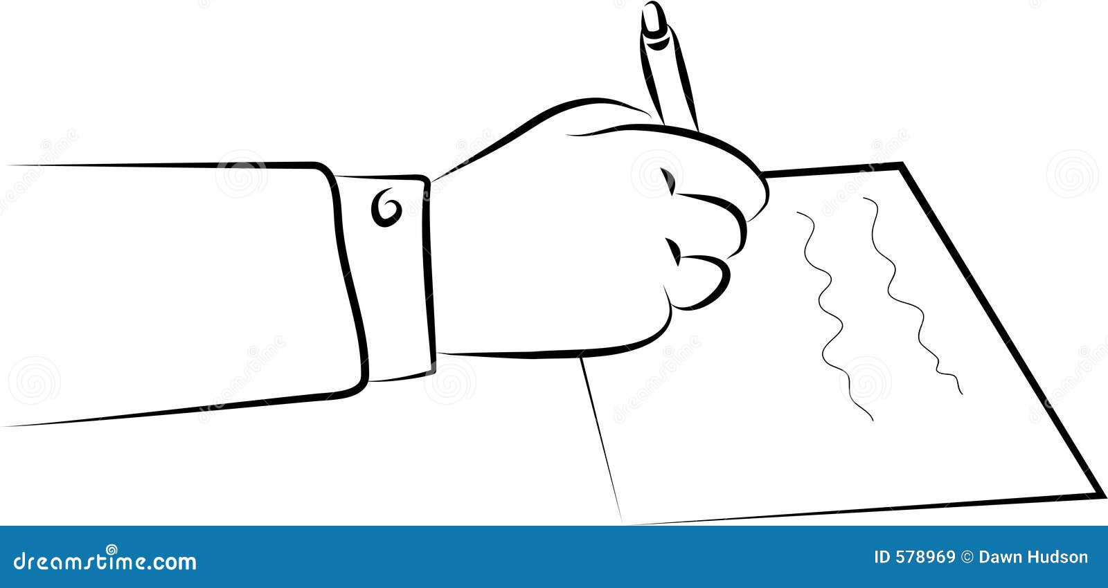 Signing a document stock illustration. Illustration of bill - 578969