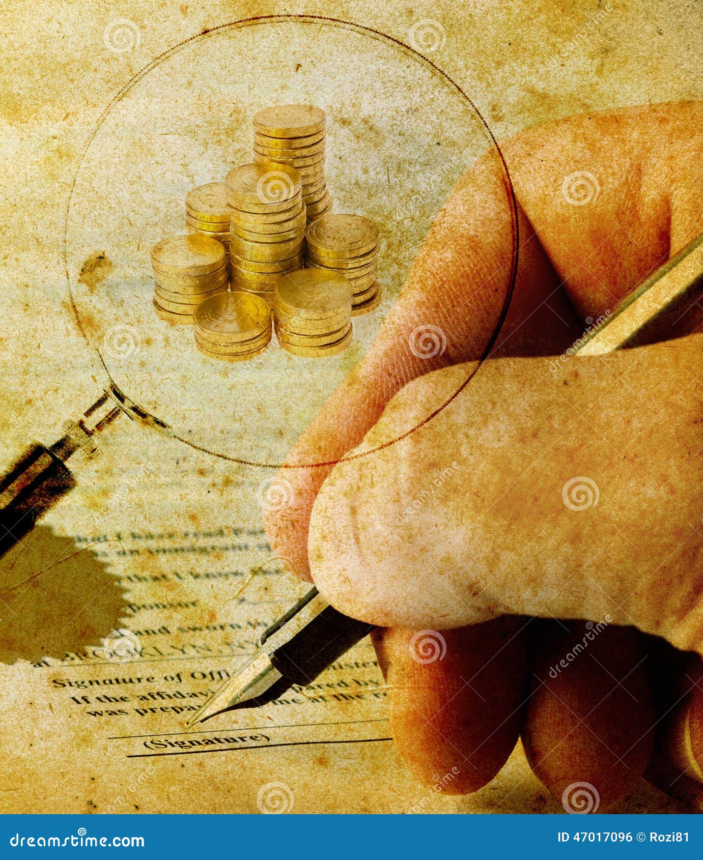 Signing stock illustration. Illustration of collage, signing - 47017096