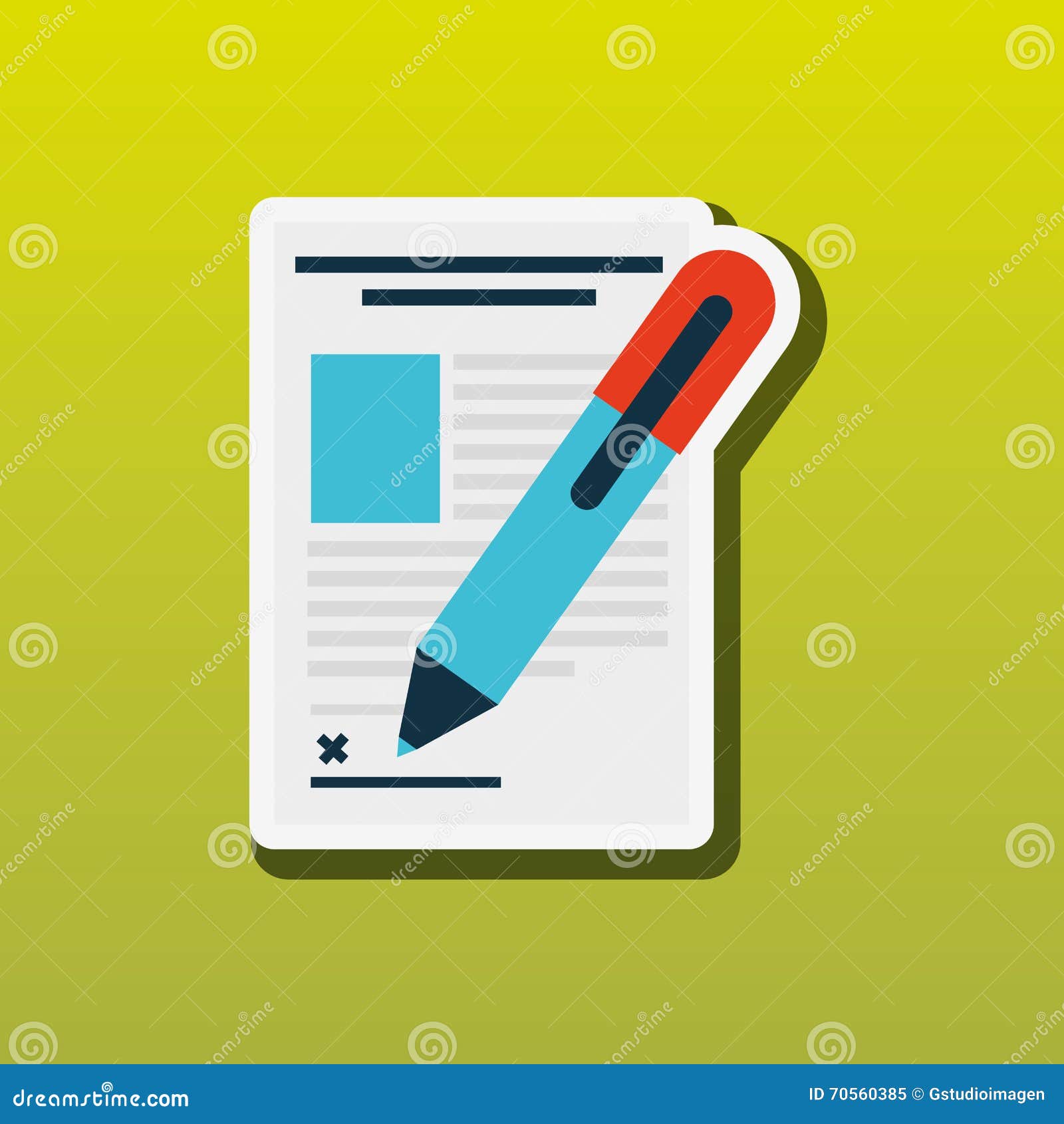 Signing document design stock illustration. Illustration of black ...