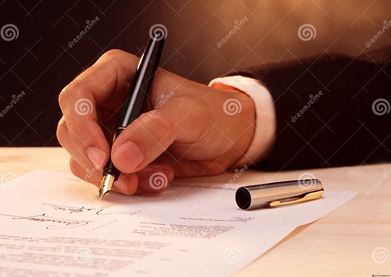Signing a document stock image. Image of business, concept - 40522025
