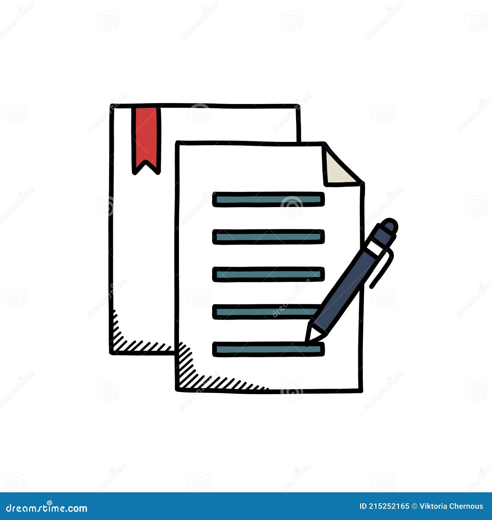 Signing of Documents Doodle Icon, Vector Color Illustration Stock ...