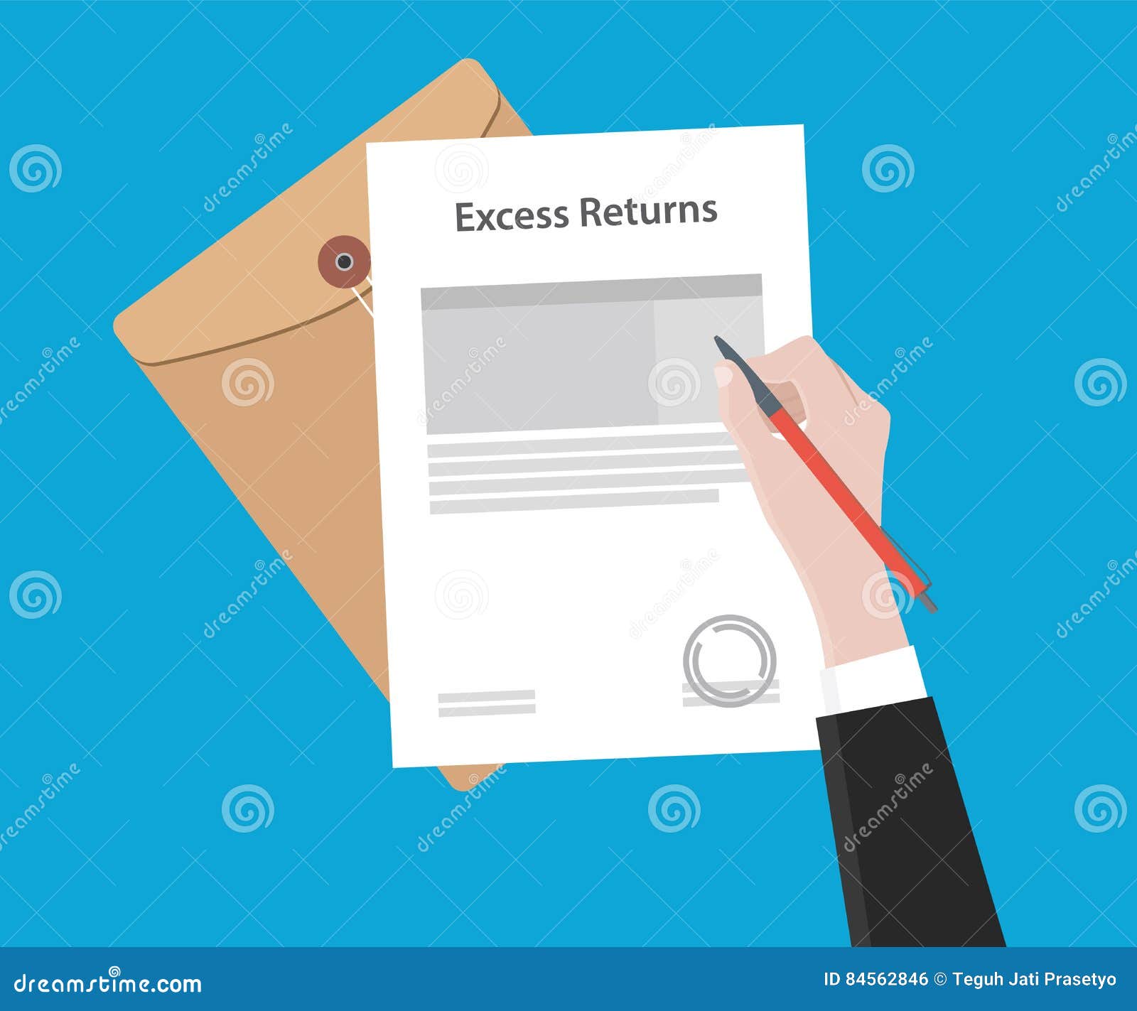 Signing Excess Returns Paperworks on Top of Table and Signed with Pen ...