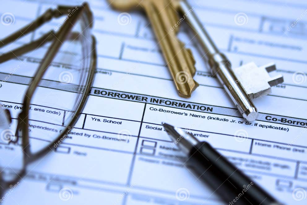 Signing a form stock image. Image of office, borrower - 4889693