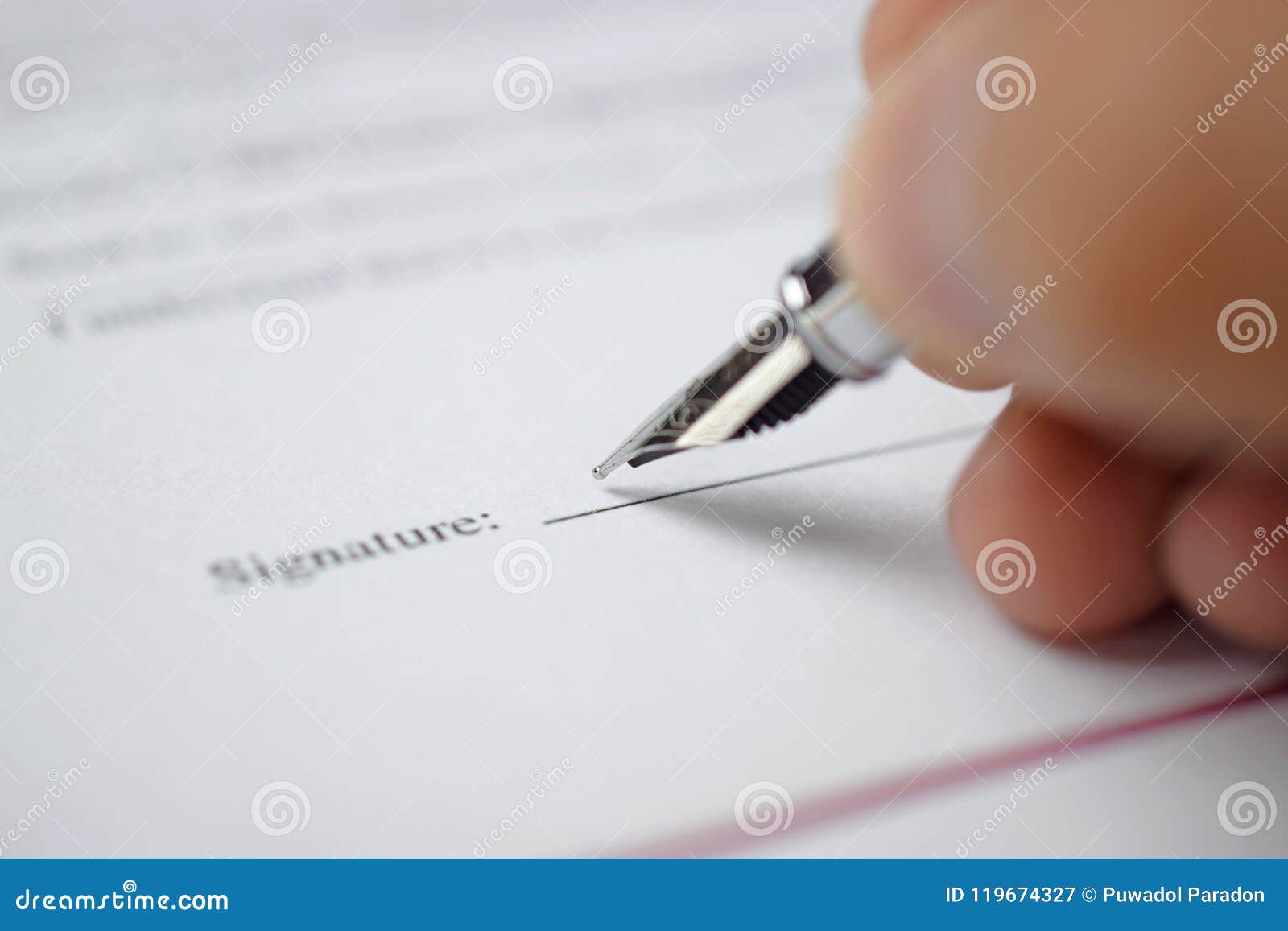 Signing a form stock image. Image of text, form, businessman - 119674327