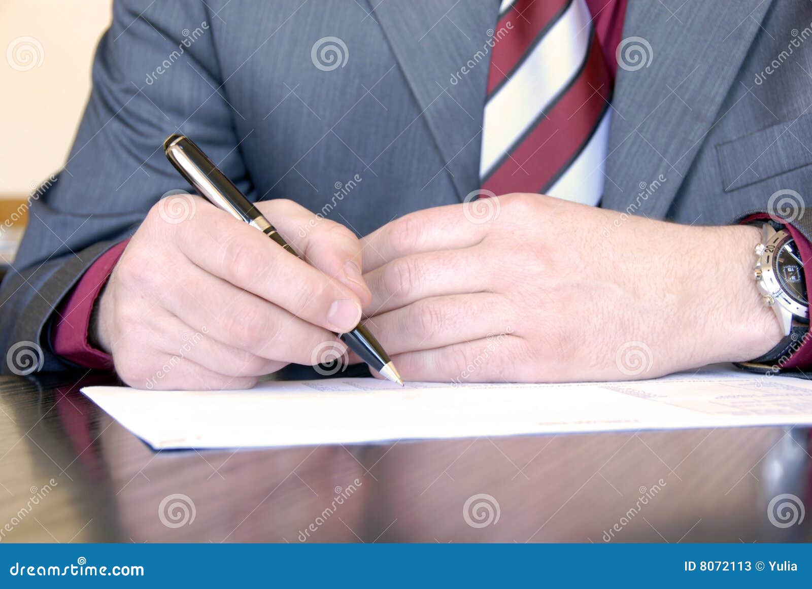 Signing hand stock image. Image of accounting, metallic - 8072113