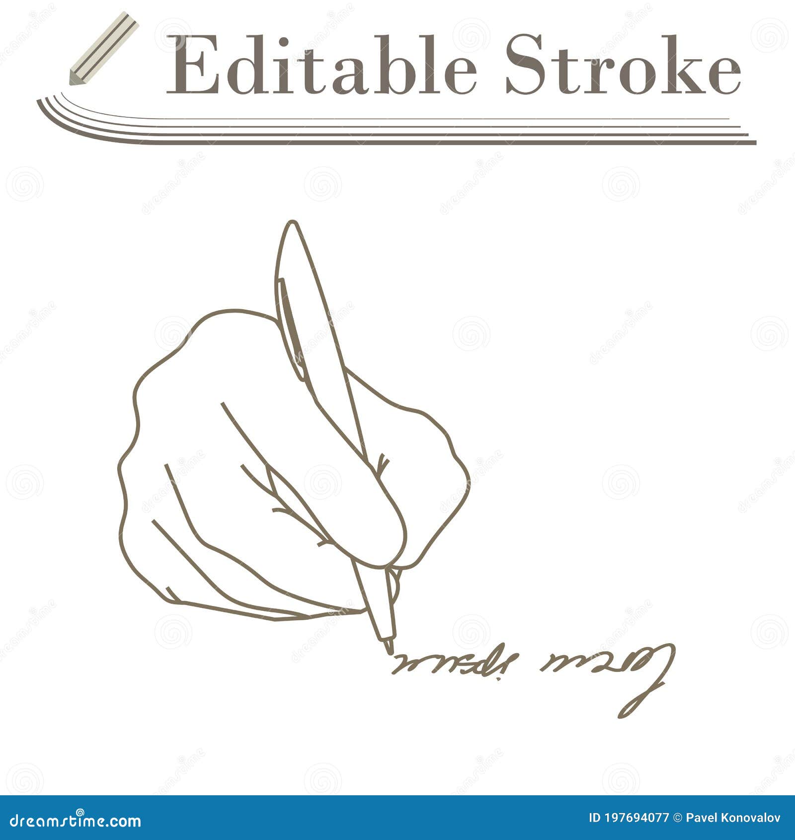 Signing Hand Icon stock vector. Illustration of form - 197694077