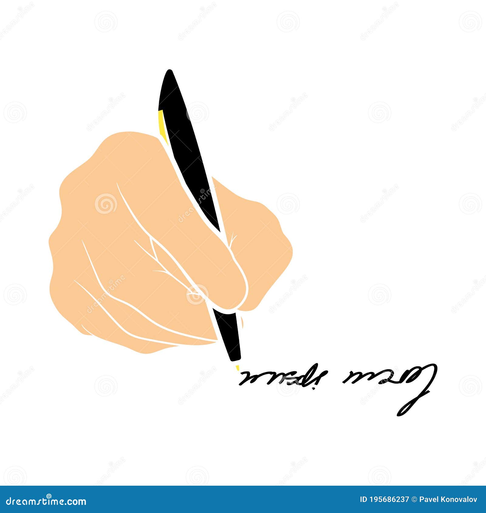 Signing Hand Icon stock vector. Illustration of contract - 195686237