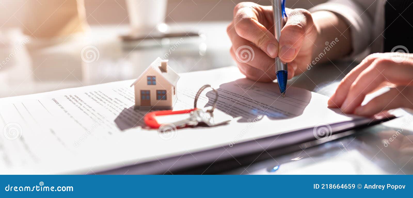 Signing House Rental Contract Document Stock Image - Image of estate ...