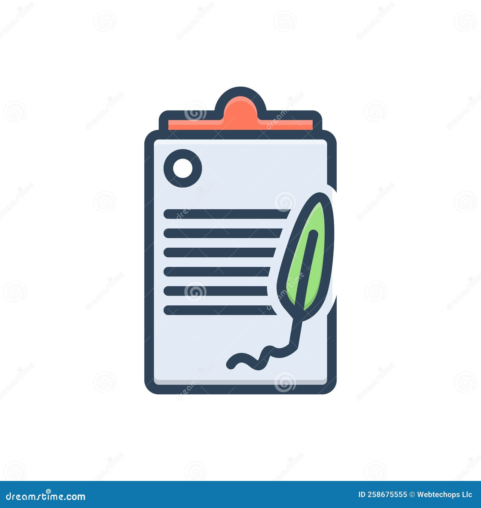 Color Illustration Icon for Signing, Document and Contract Stock Vector ...